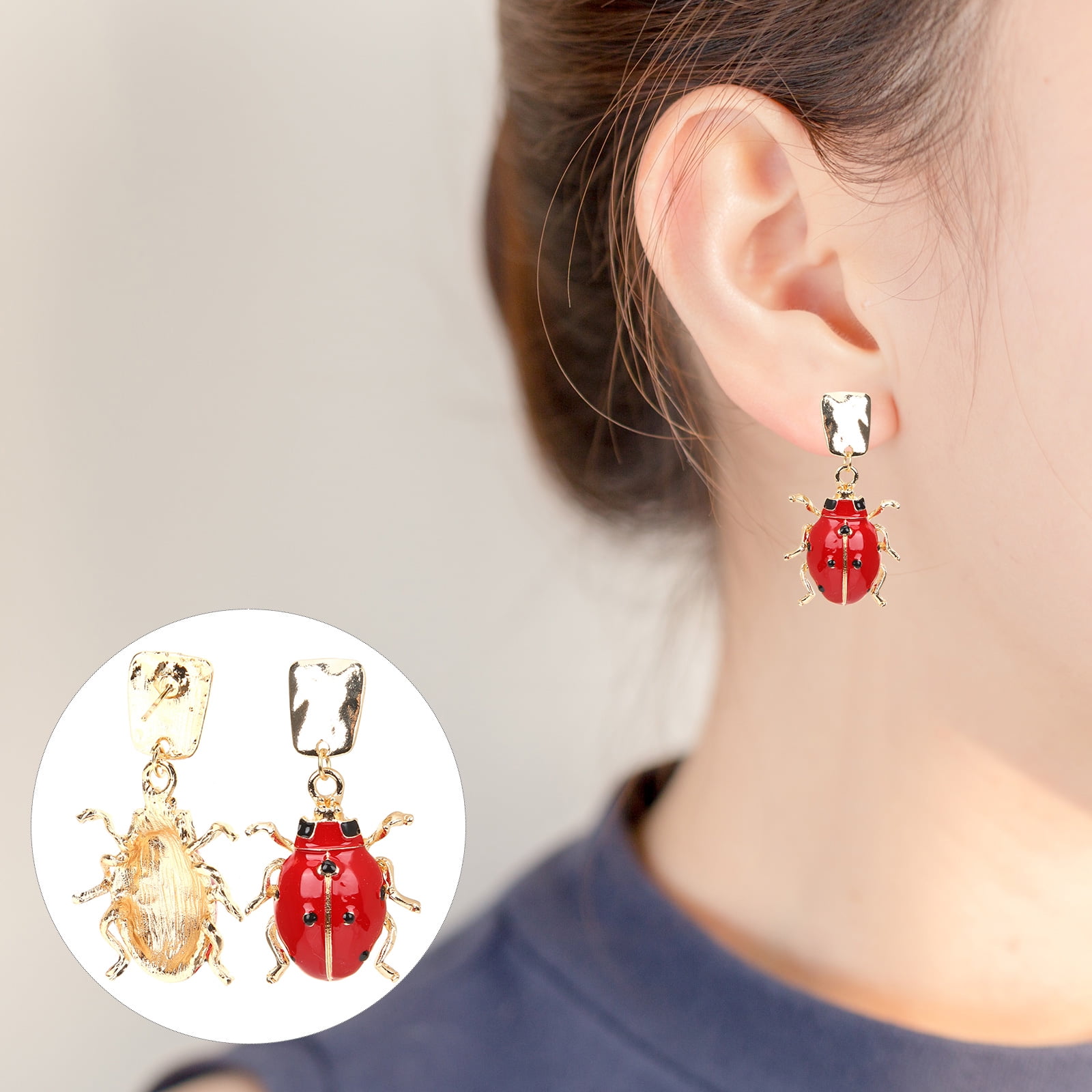 MLINS 1 Pair Ladybug Earrings Women Small Ladybug Earrings for Birthday ...