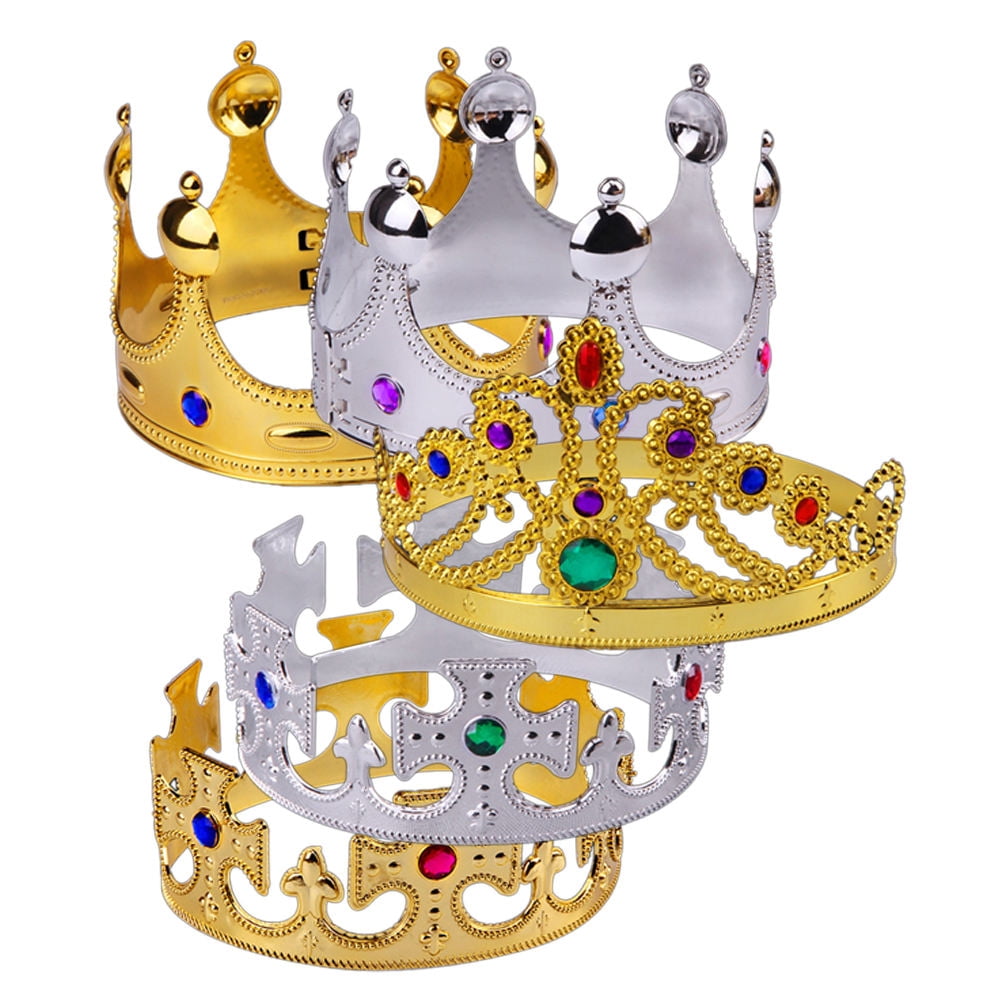 KONTONTY Golden Plastic Medieval crown for Halloween Party Use ...