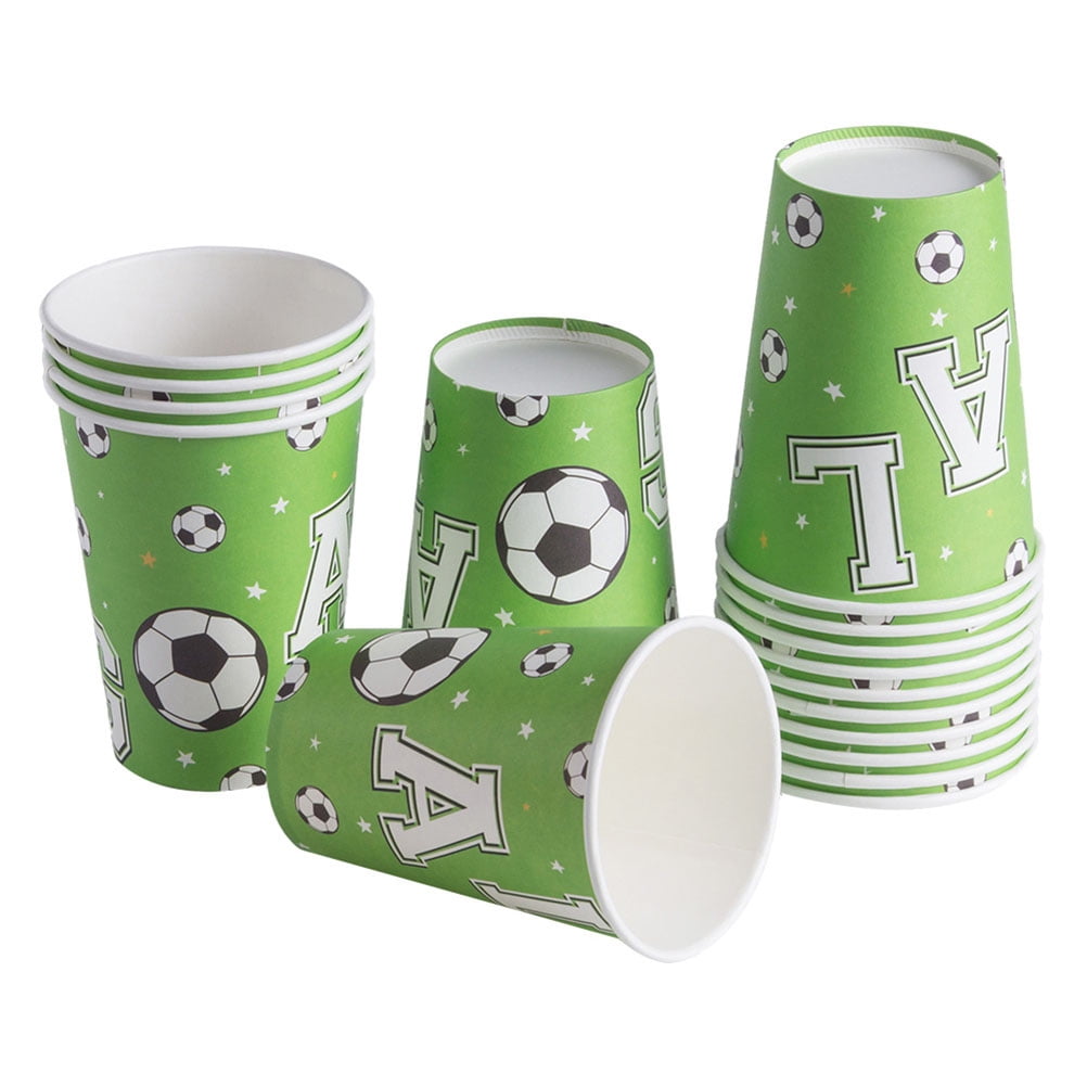 MLINS 1 Set 16Pcs Disposable Paper Cups Soccer Ball Cover Paper Cups ...