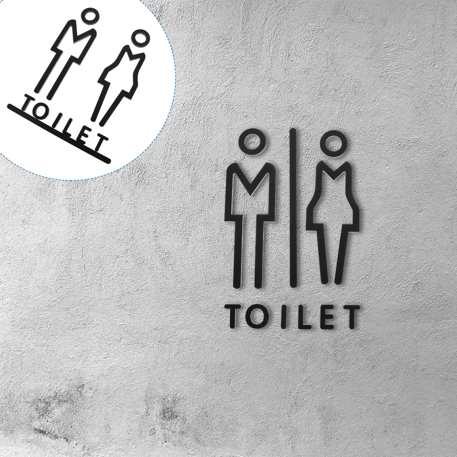 MLINS 1 Set Acrylic Toilet Signs Toilet Identification Plate Creative ...