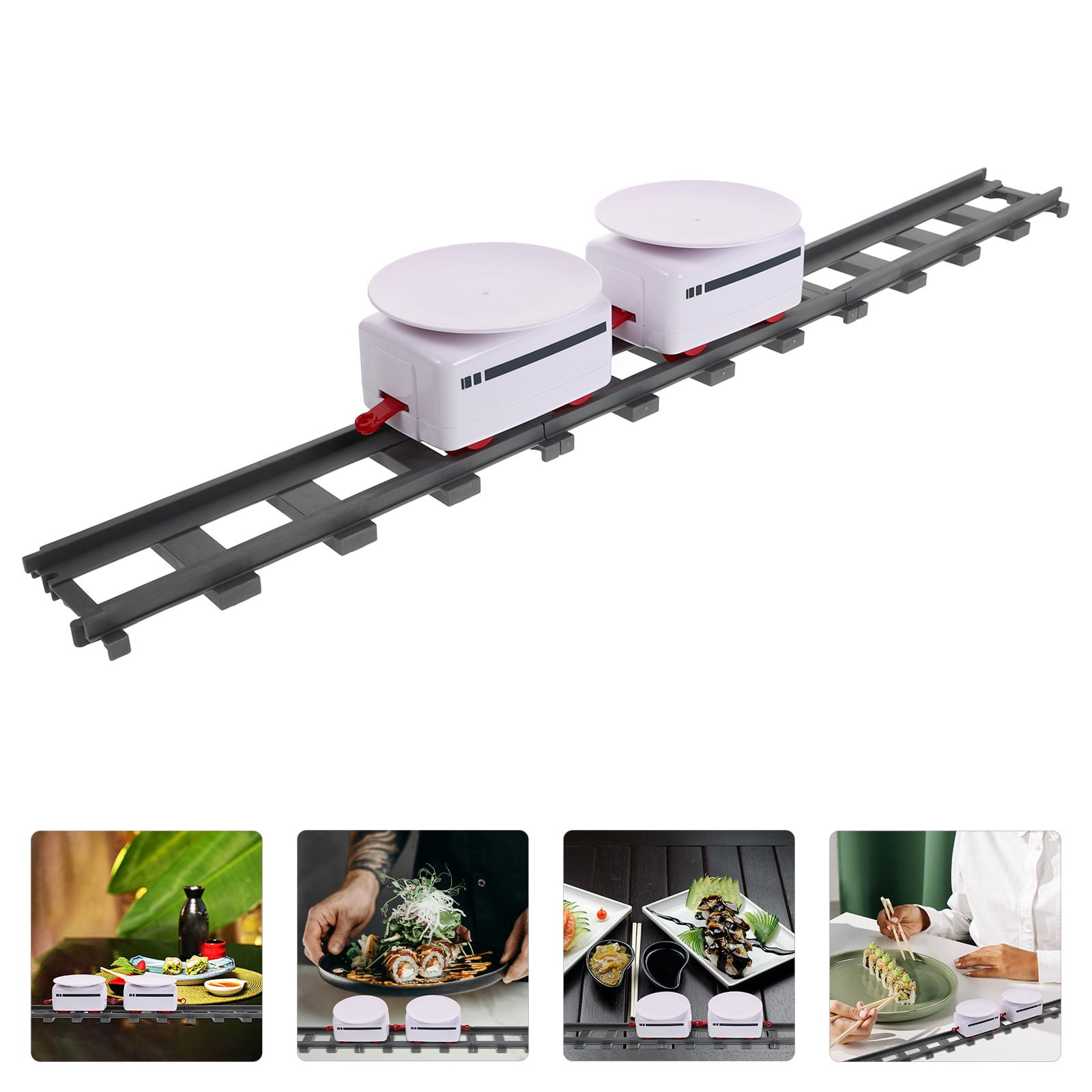MLINS 1 Set Battery Powered Set Rotating Food Train With Sushi Serving ...