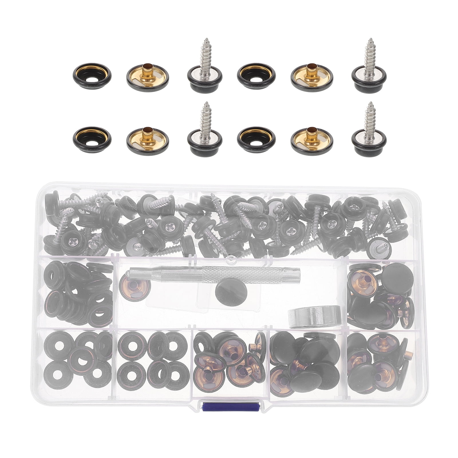 MLINS 1 Set Black Fastener Screw Snaps Boat Canvas Cover Snap Button ...