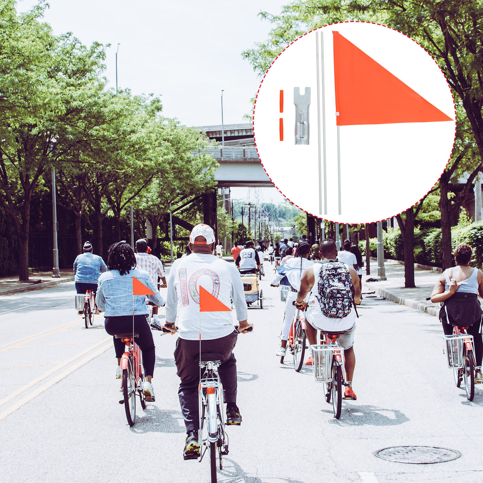 MLINS 1 Set Cycling Supply Triangle Flag for Bicycles and Trailers with ...