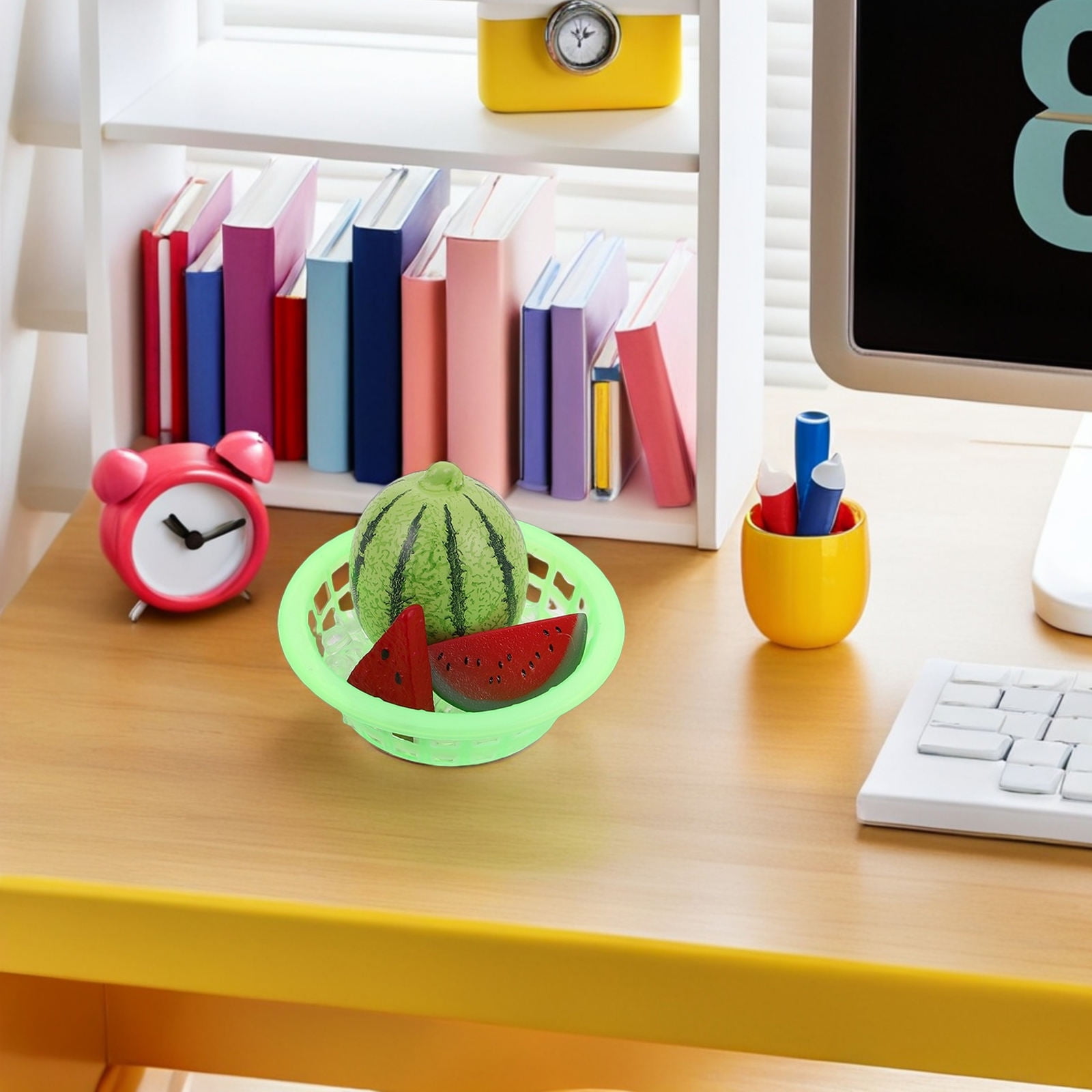 MLINS 1 Set Dollhouse Miniature Watermelon Prop Realistic Fake Fruit ...