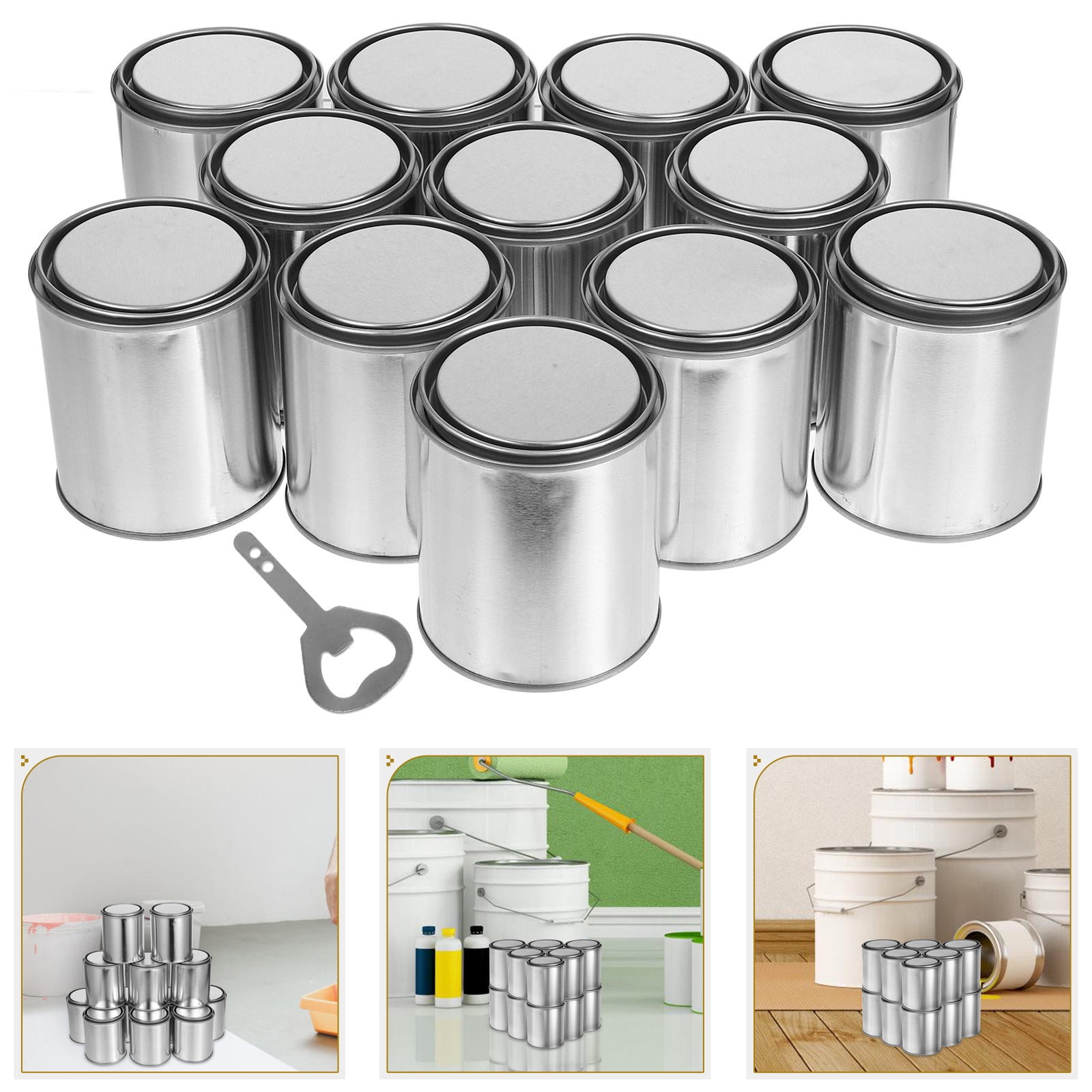 MLINS 1 Set Empty Metal Paint Cans With Lids Storage Containers Empty ...