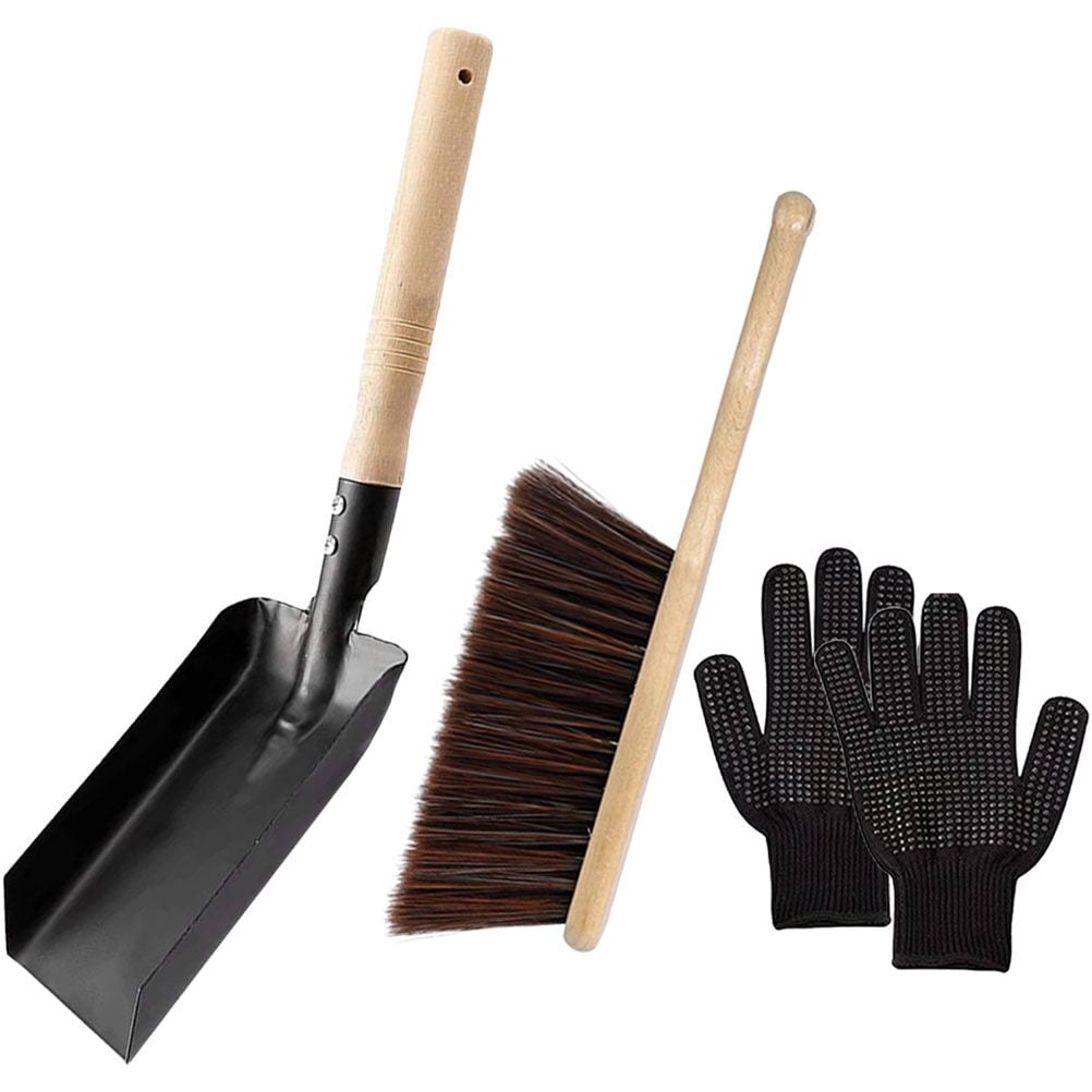 KONTONTY Fireplace Ash Shovel And Brush Set Multi 1Set 14.54X3.93X1 ...