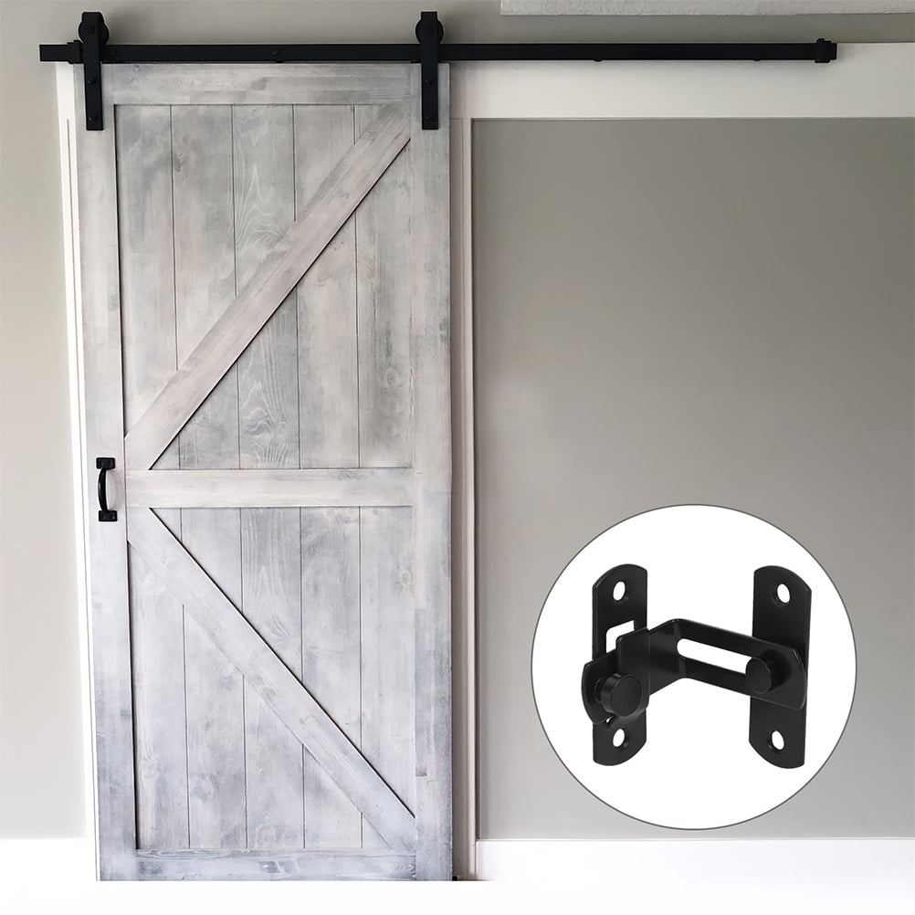 MLINS 1 Set Heavy Duty Barn Door Latch Black Carbon Steel Secure Lock ...