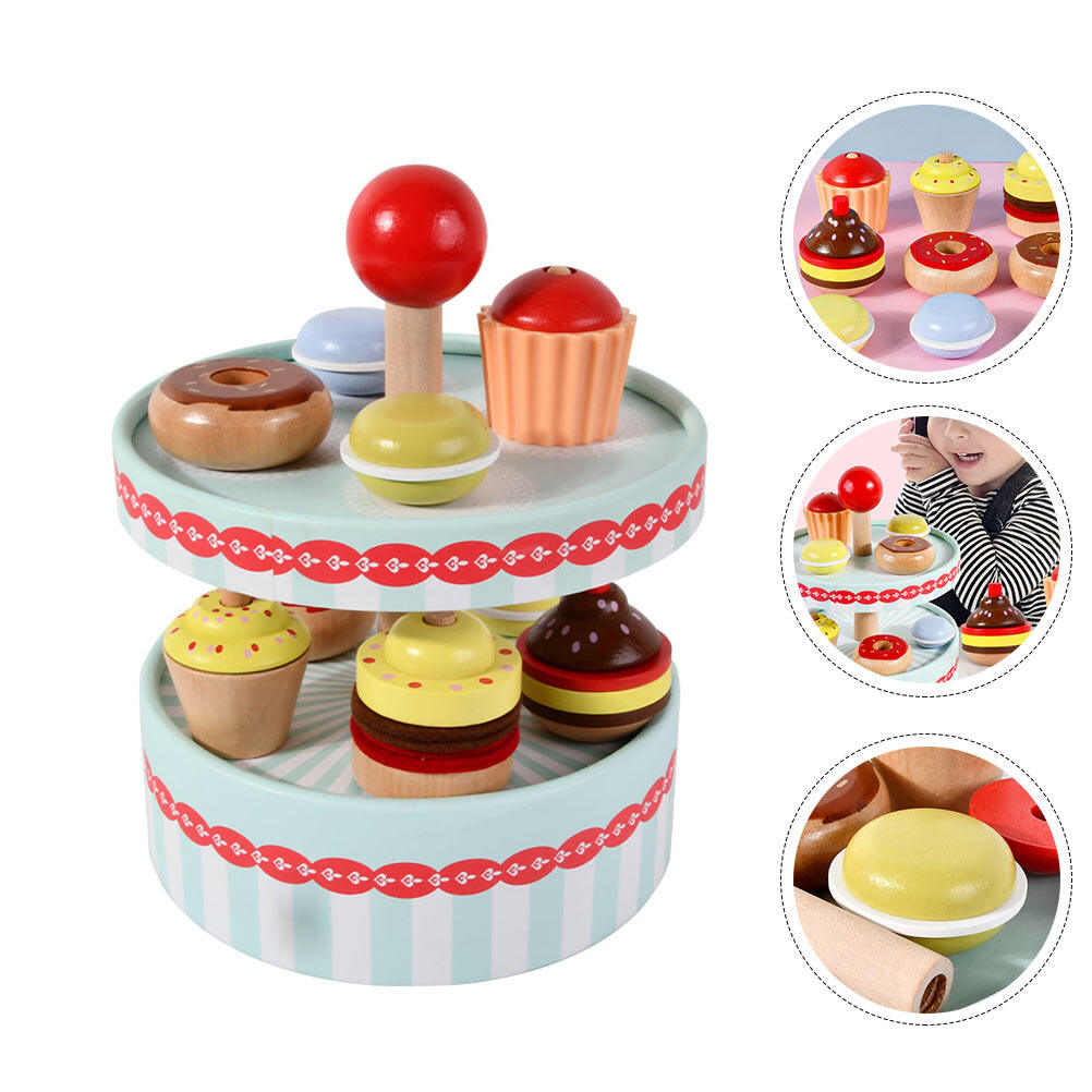 GAXIRE Simulation Multi Layer Cake Toy Wooden Kids Pretend Play 1Set 9.8x7.9in - Walmart.com