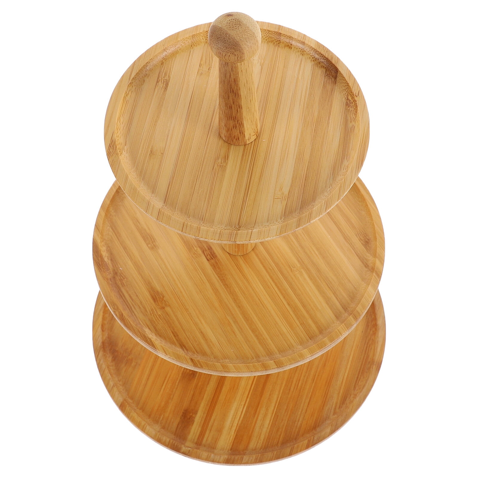 HEALEEP Appetizers Serving Stand Multi Layer Wooden Light Brown 1 Set ...