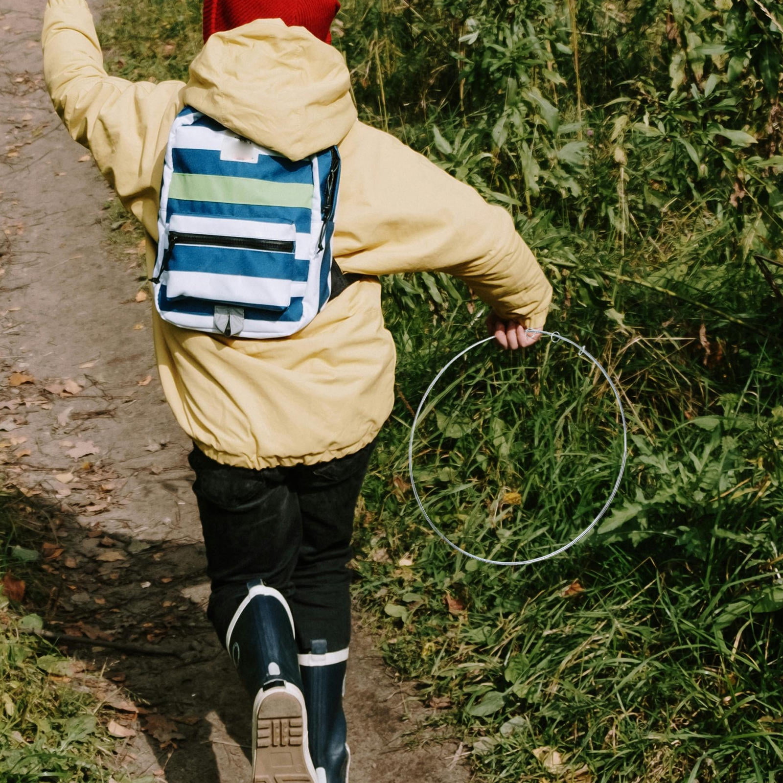 MLINS 1 Set Of Retro 80s Rolling Iron Hoop Outdoor Sensory Training Toy ...