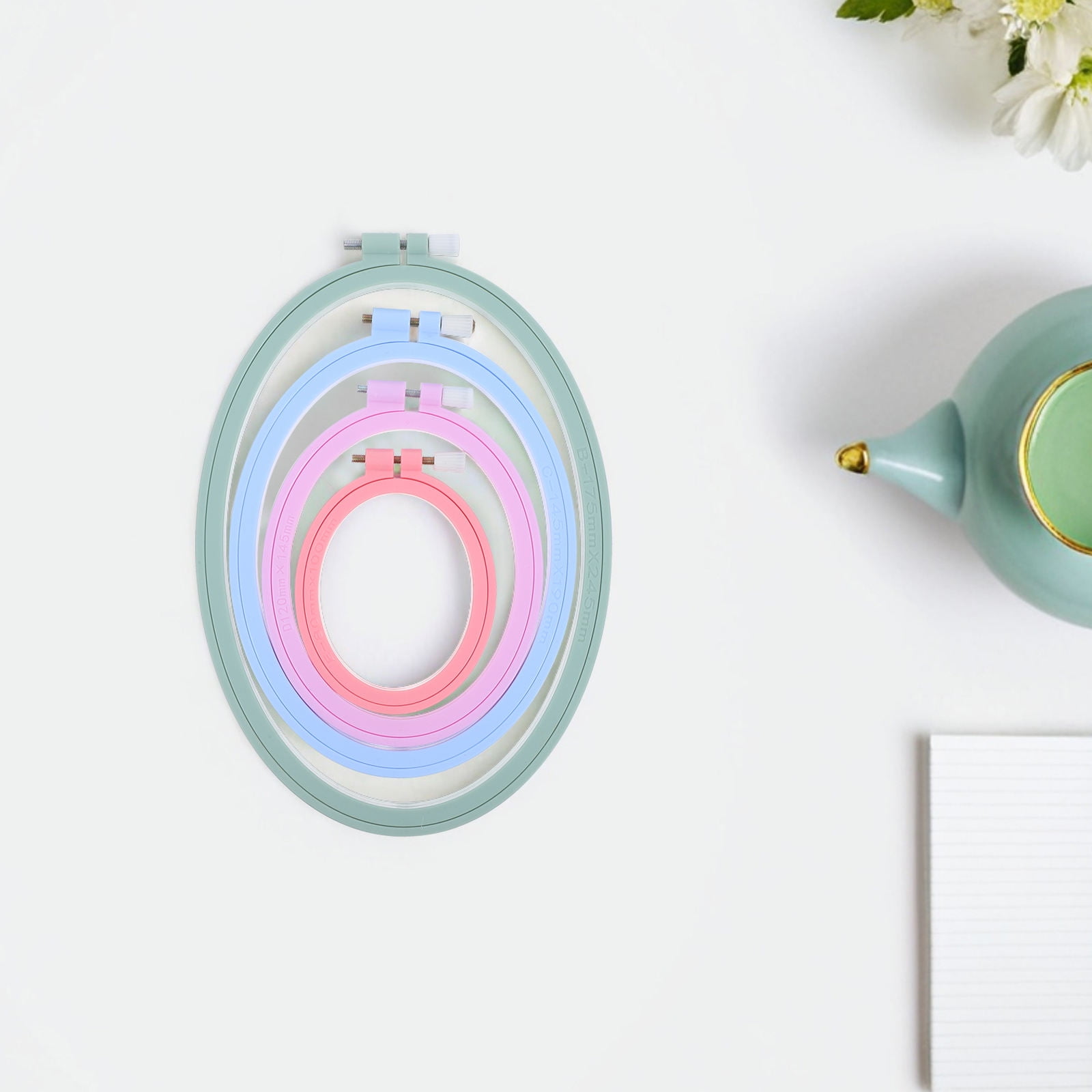 MLINS 1 Set Oval Embroidery Hoops Plastic Cross Stitch Hoops Frames ...