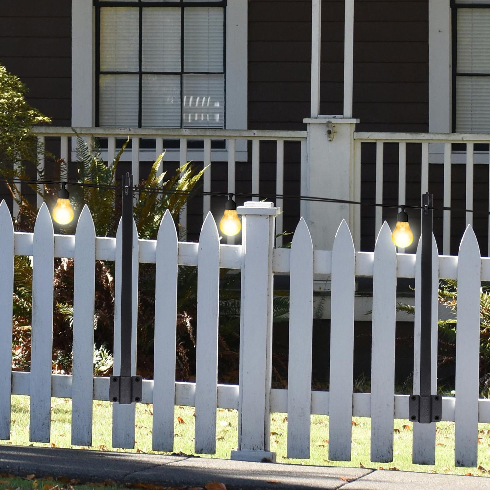 MLINS 1 Set Poles For Outdoor String Lights Hanging Light Pole Hanger ...