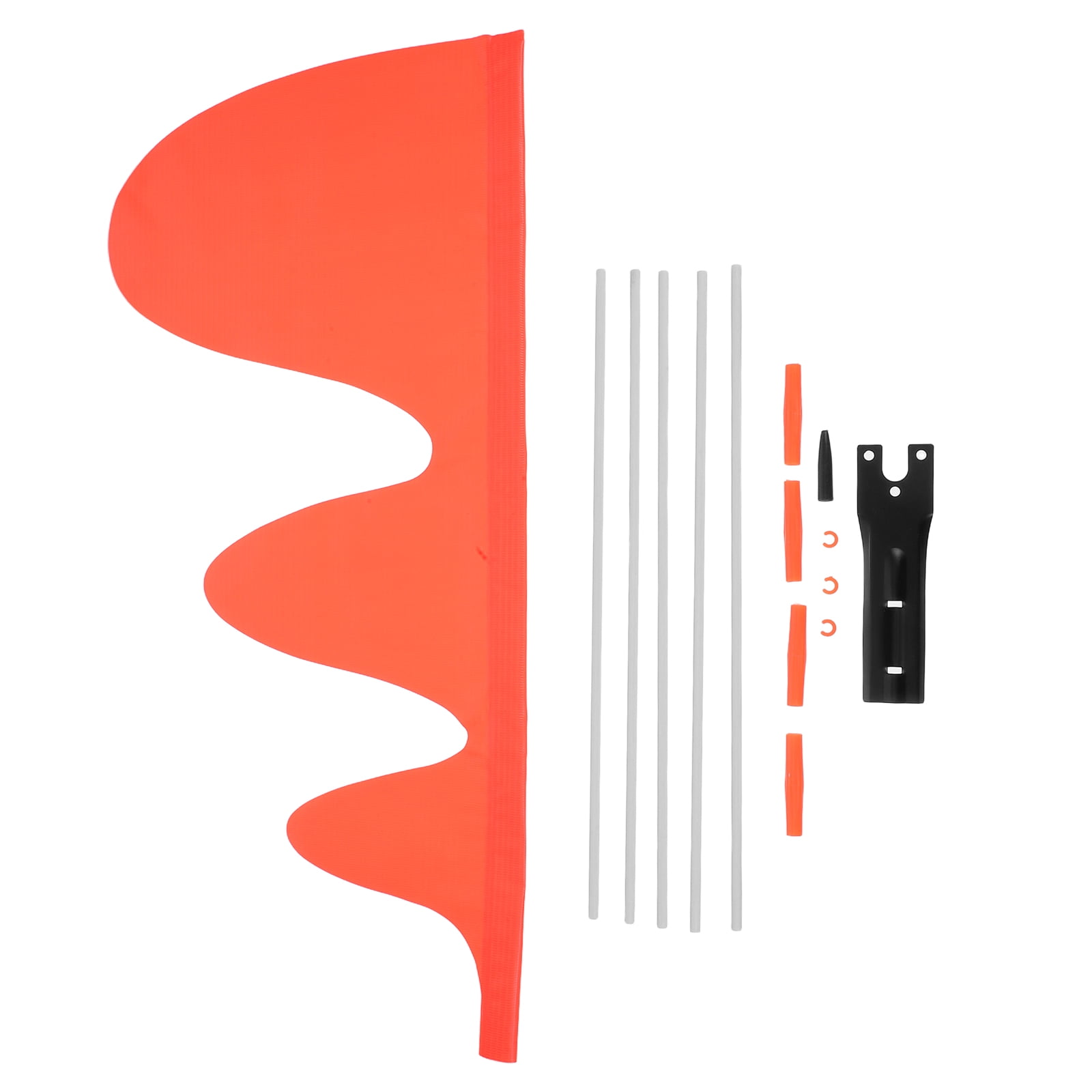 MLINS 1 Set Reflective Orange Bike Safety Flag with Fiberglass Pole High Visibility and Weather ...