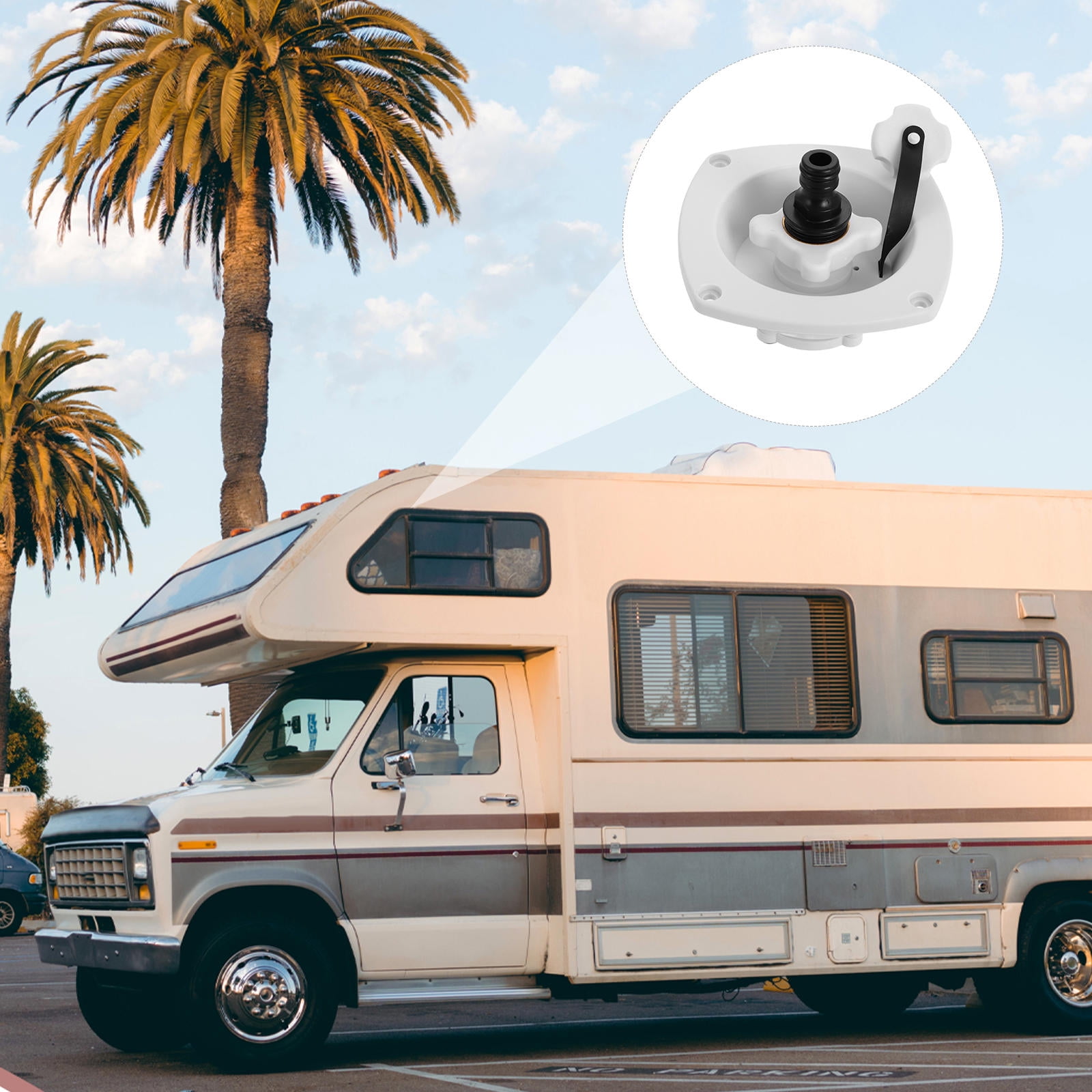 MLINS 1 Set Rv Water Inlet Adapter Replacement Part with Filler Cap and ...