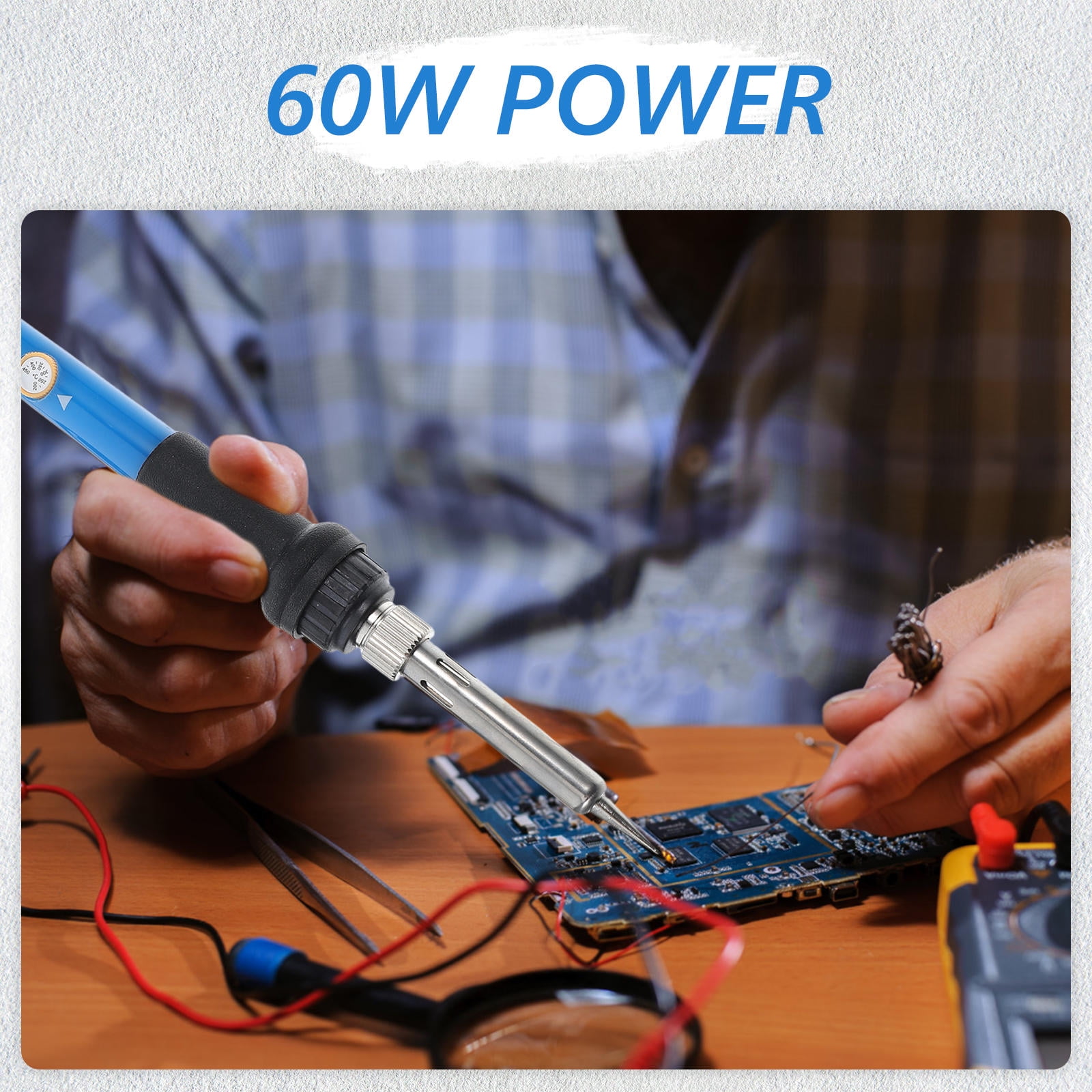 MLINS 1 Set Soldering Iron Kit Electronics 60w Adjustable Temperature ...