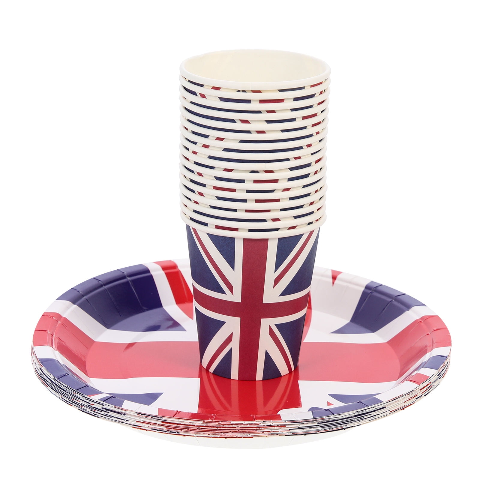 MLINS 1 Set Uk Flag Themed Paper Plates And Cups Birthday Wedding ...