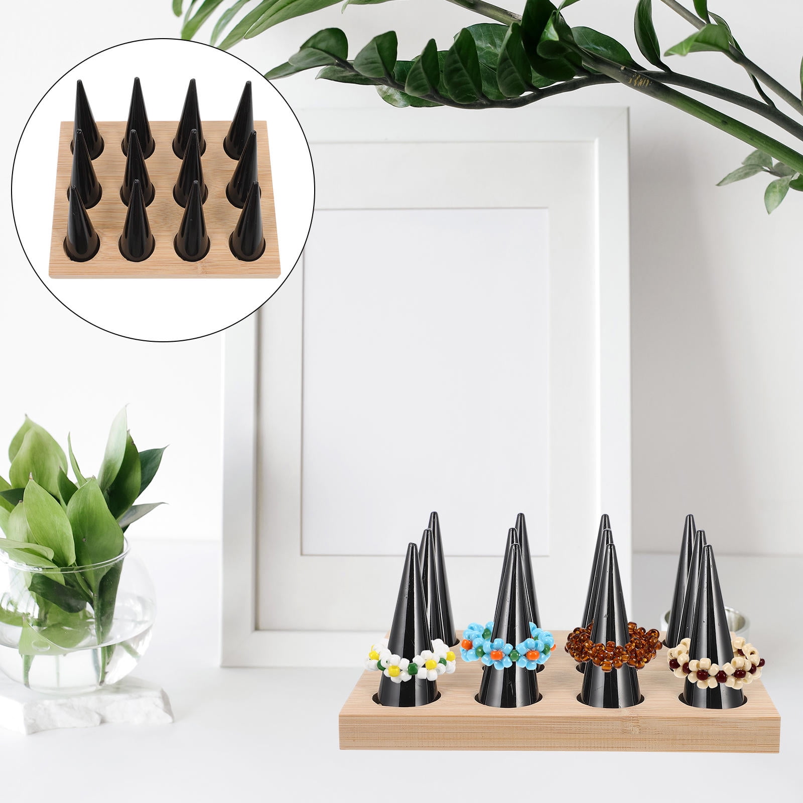 MLINS 1 Set Wood Ring Display Holder Jewelry Display Shelf Wooden ...