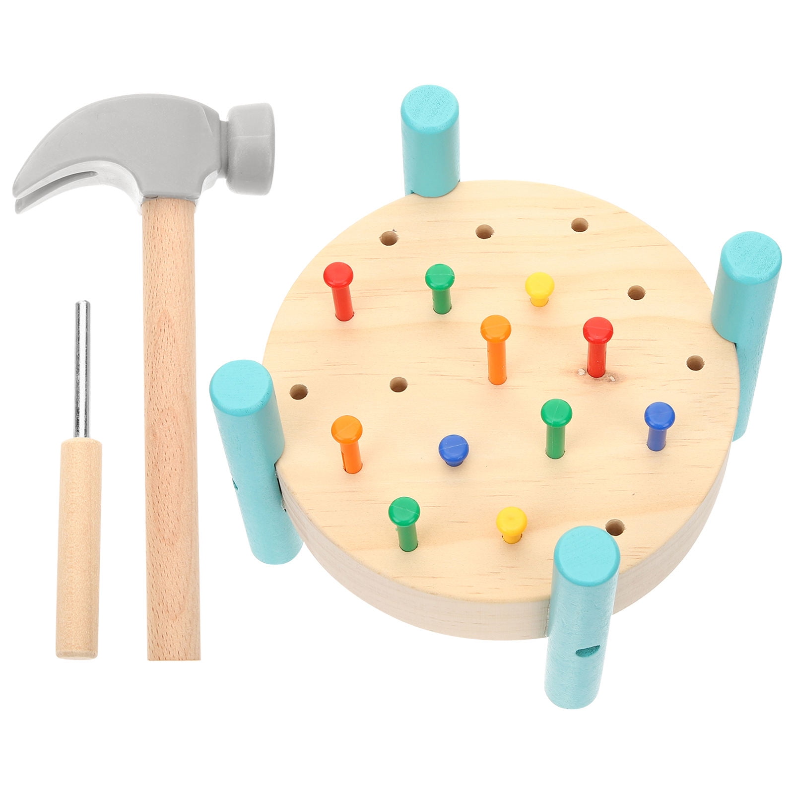 MLINS 1 Set Wooden Pounding Hammer Toy with Workbench for Babies ...
