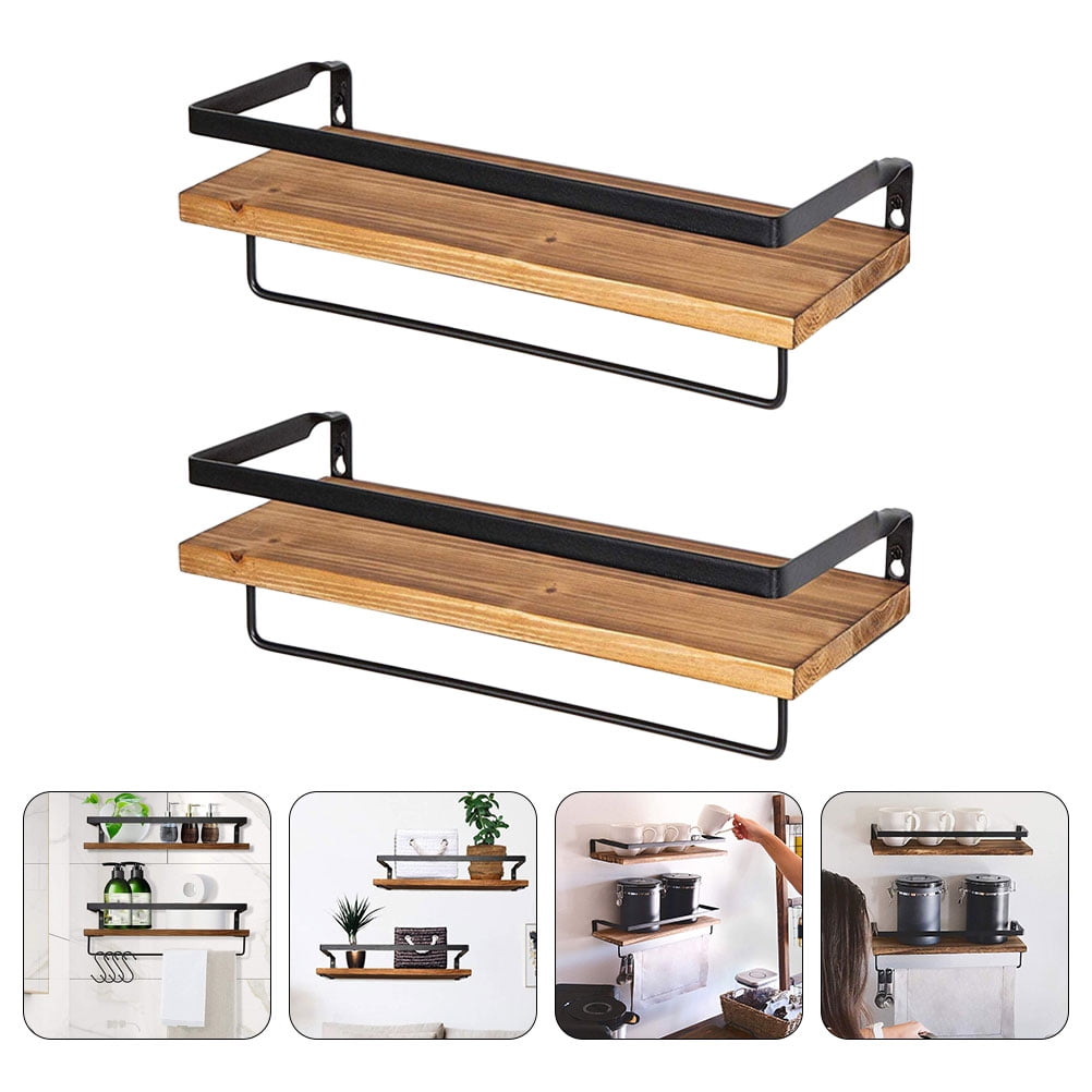 MLINS 1 Set Wooden Wall Mounted Storage Racks for Kitchen Bathroom ...