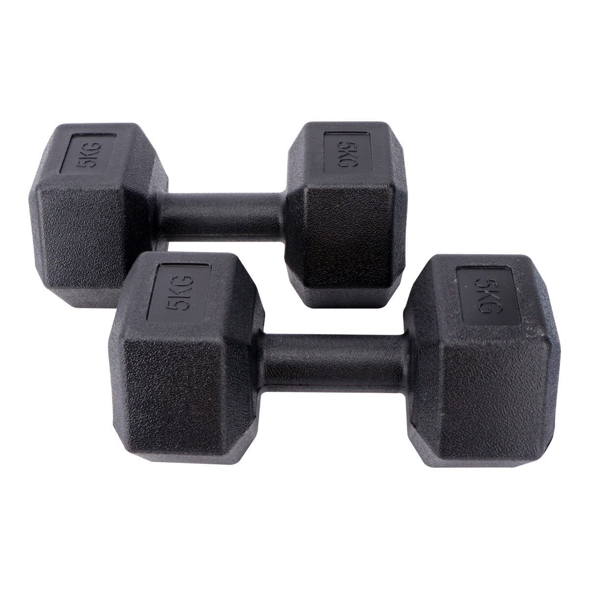 MLINS 1 Set of 5Kg Hexagonal Rubberized Dumbbell Training Arm Muscle ...