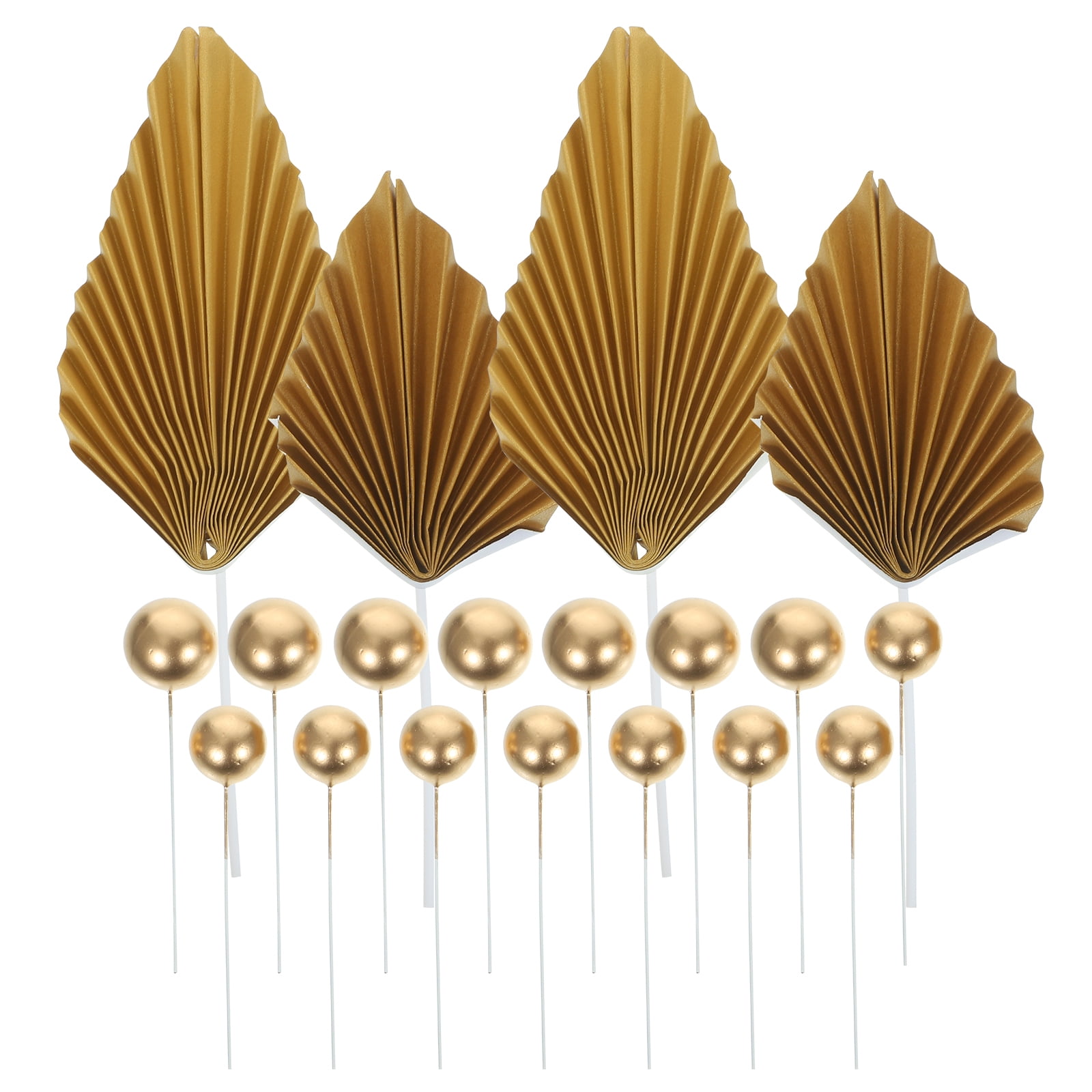 MLINS 1 Set of Balls Cake Toppers Palm Leaves Cake Decorations Birthday ...