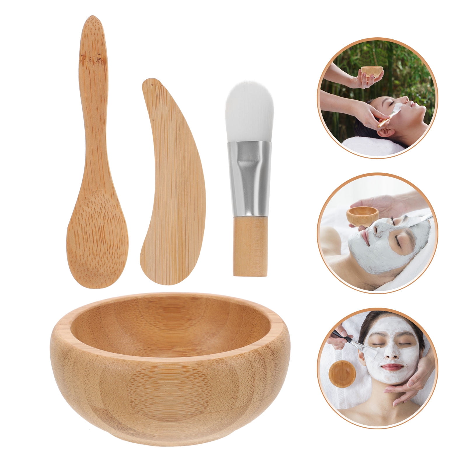 PTOOTP Bowls Mixing Mask Facial Mask Mixing Bowl Set Wood 1 Set ...
