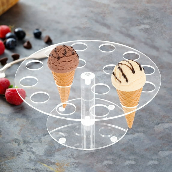 MLINS White Acrylic Ice Cream Cone Holder Stable Base for Home Use ...