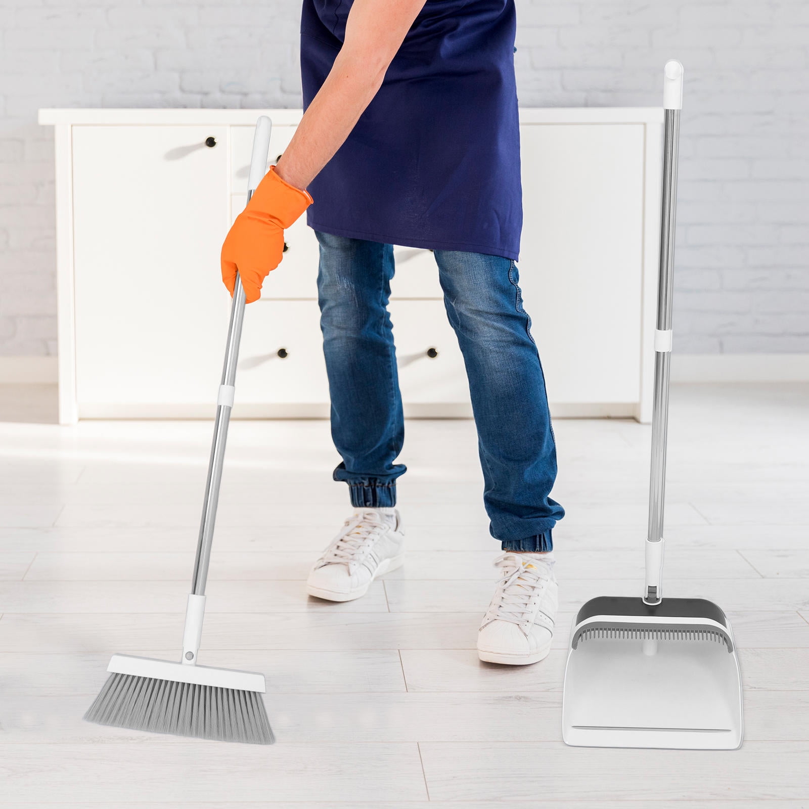 MLINS 1 Set of Standing Dustpan Broom Set Handheld Broom Dustpan Set ...