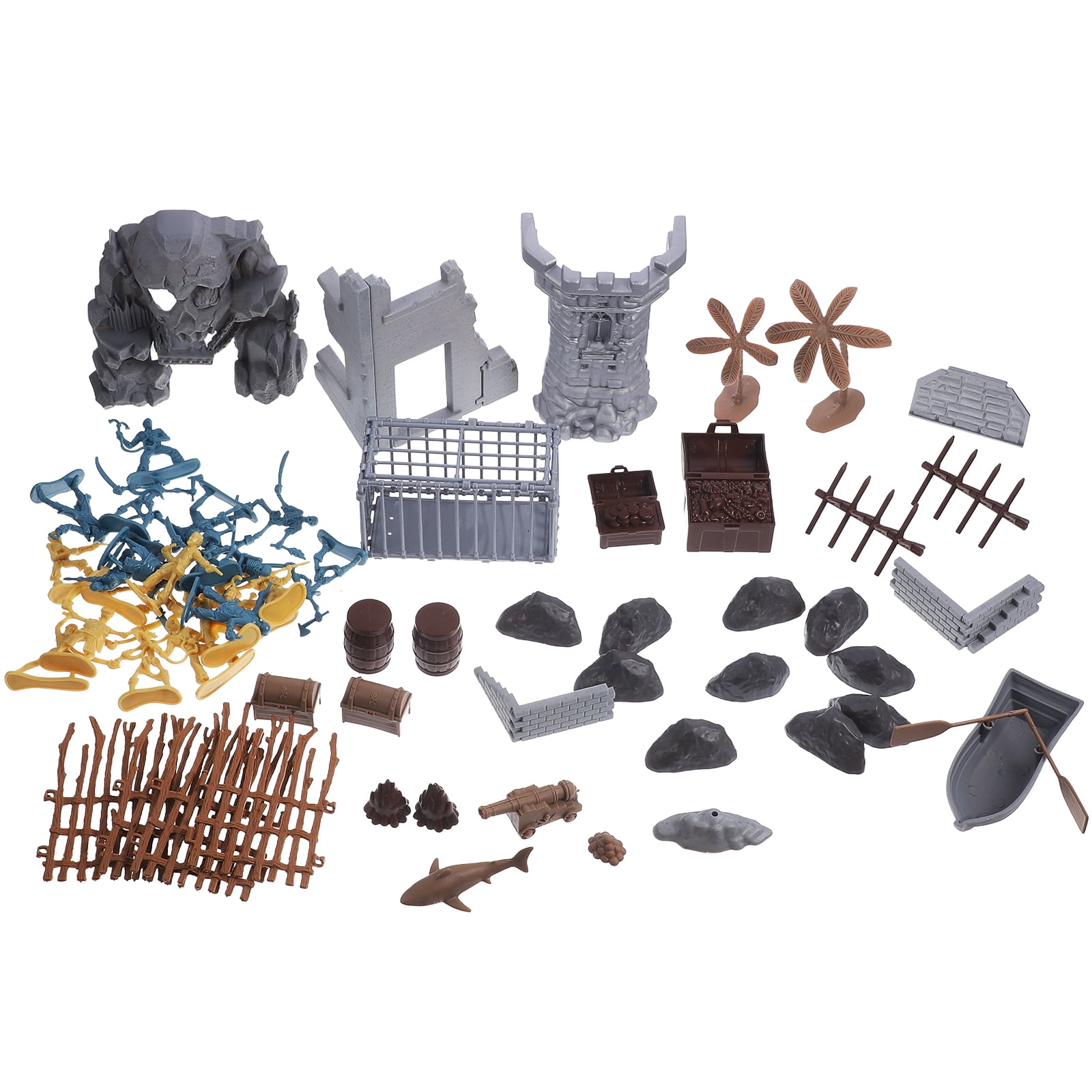 DINHEAROM Miniature Pirate Models Assorted Color 71Pcs Set 2.16X1.77X0 ...