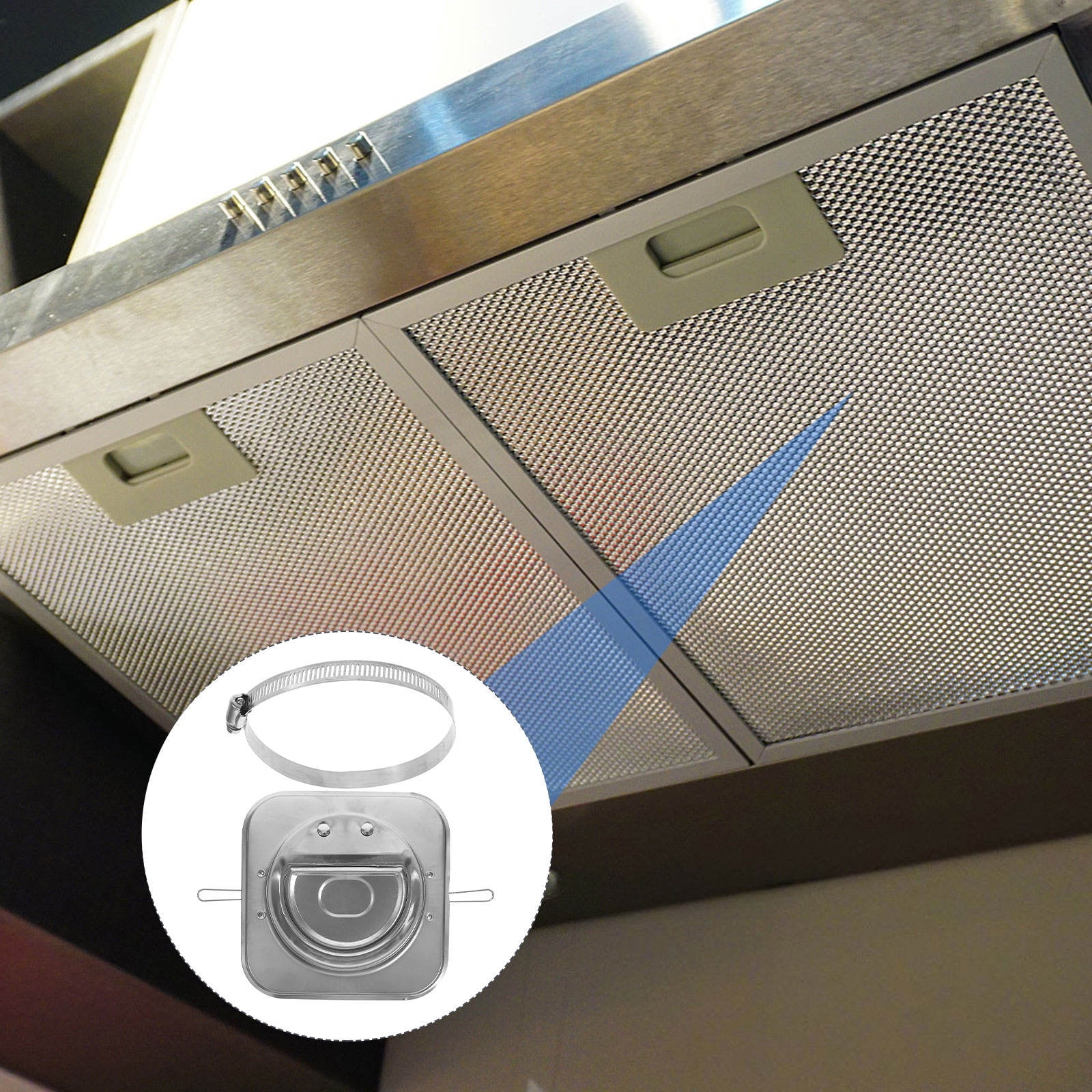 MLINS 1 Set of Valve Clamp Valve Range Hood Check Valve Exhaust Check ...