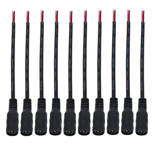 MLINS 10 PCS 5.5x2.1mm Female Power Connector Plug Cable Jack Adapter ...