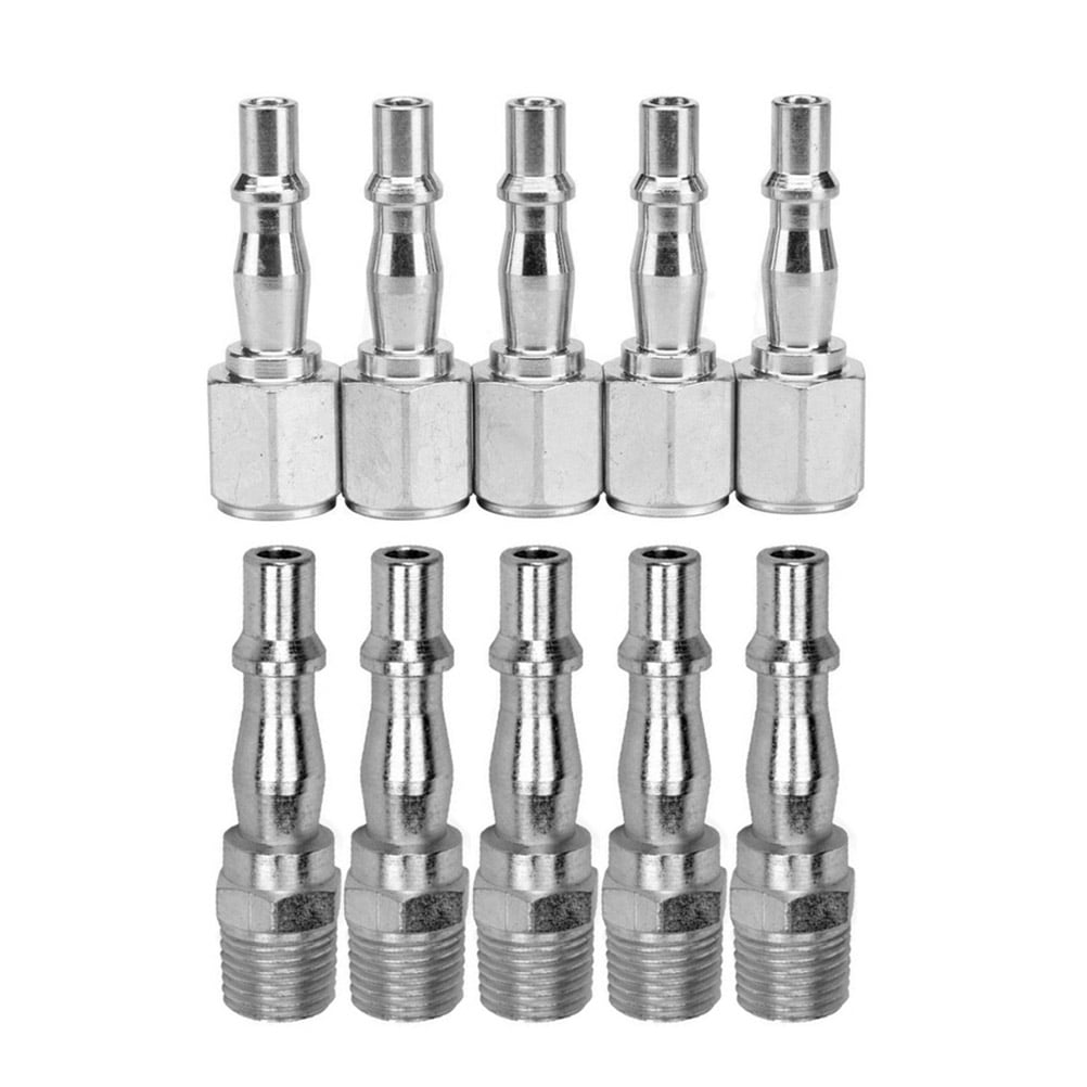 MLINS 10 PCS/Set Air Tube Connector Male and Female Connectors Silver ...