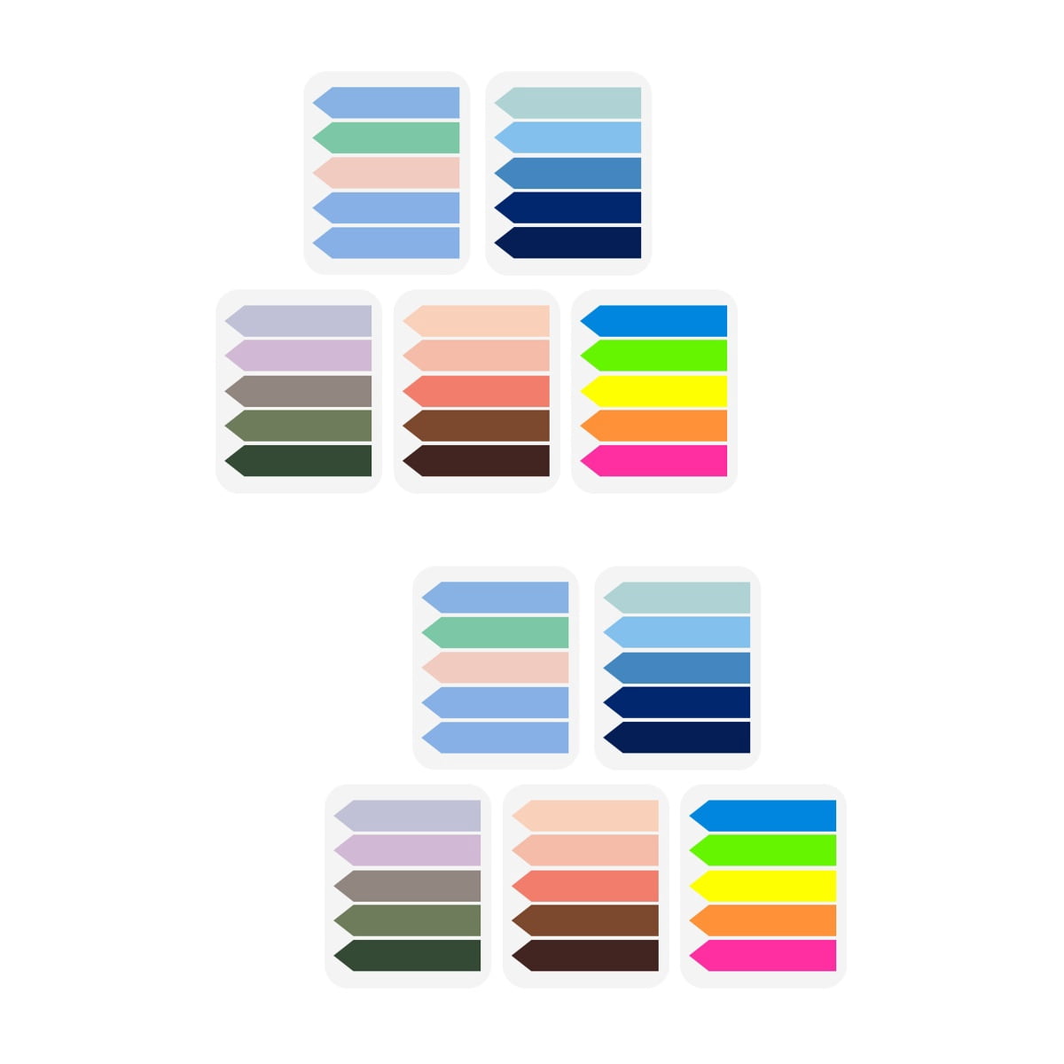 MLINS 10 Packs Colorful Page Tabs Decor Page Marker Paper Page Label ...