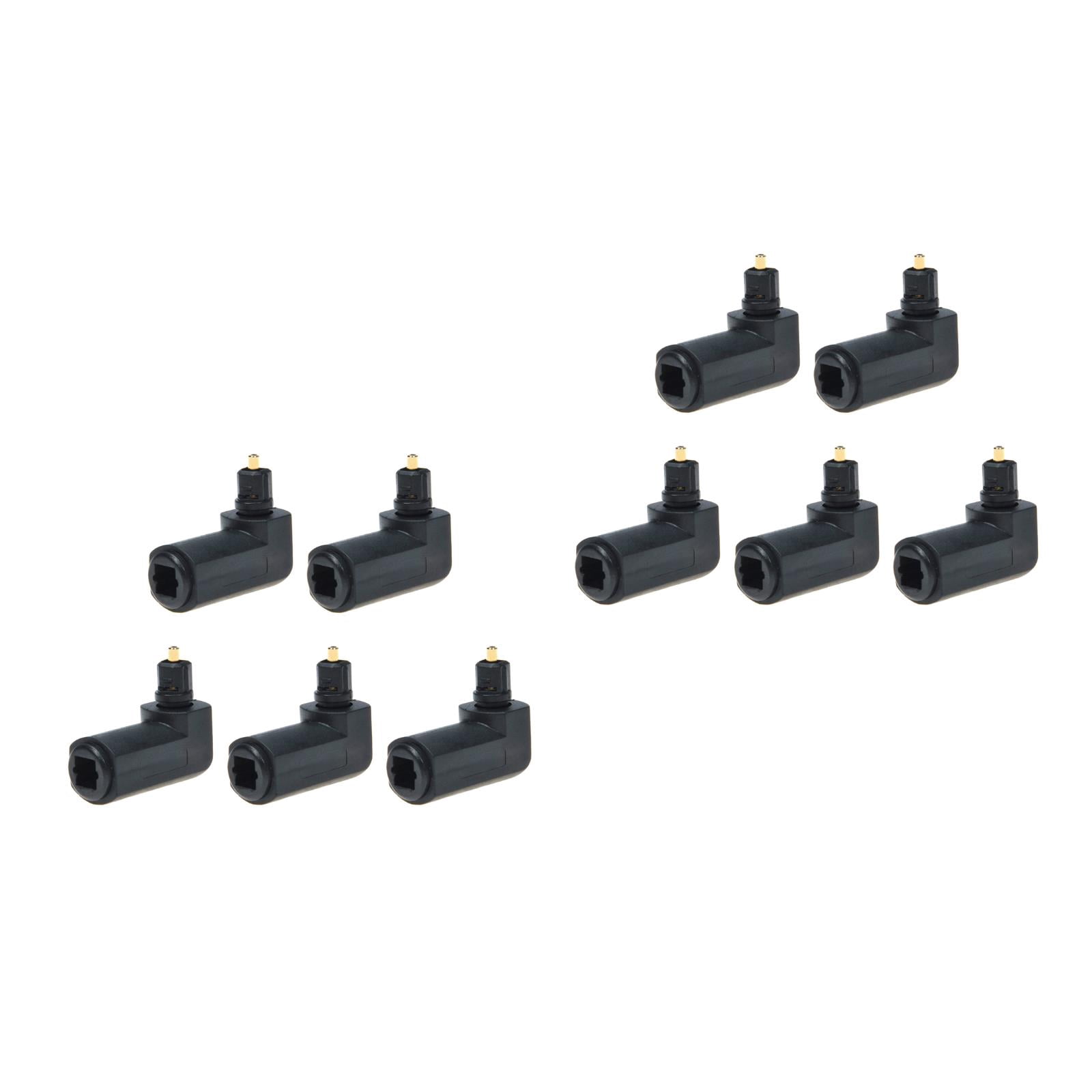 MLINS 10 Pcs 90 Degree Bend Fiber Optic Adapter Male To Female Audio ...