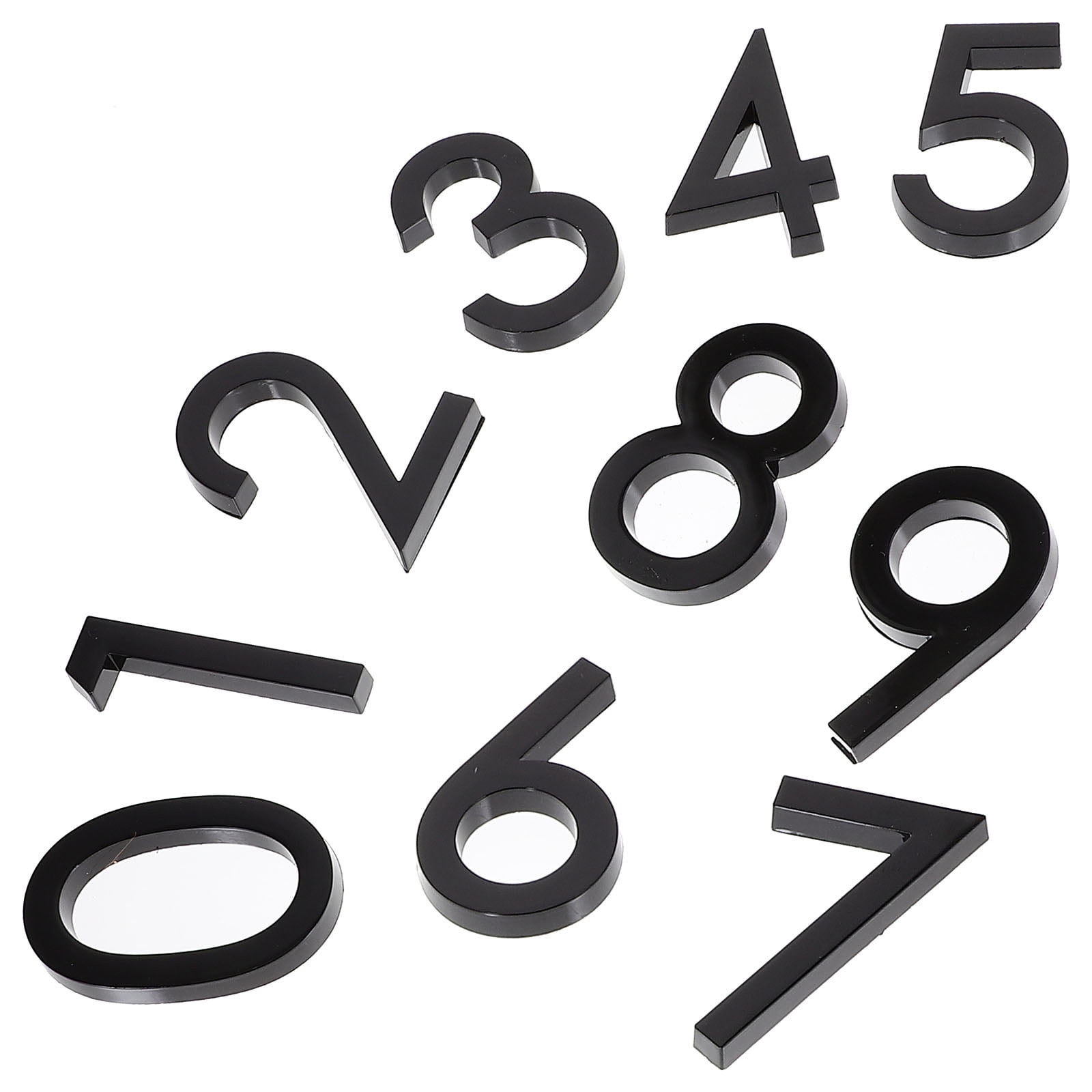 MLINS 10 Pcs Adhesive Address Numbers House Stick on Office Black ...