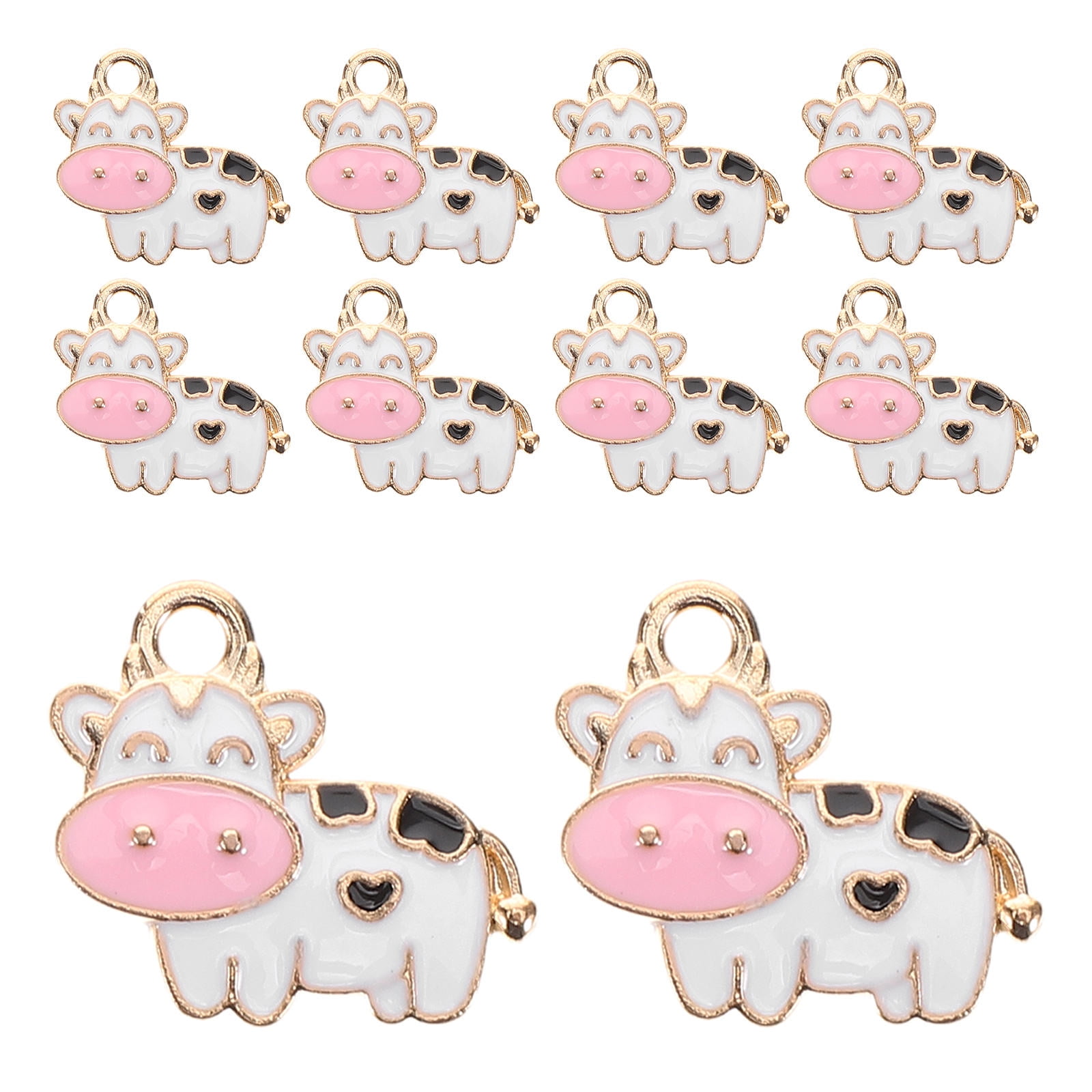 MLINS 10 Pcs Adorable Cow Pendant Small Animal Dangle Charms Cute ...