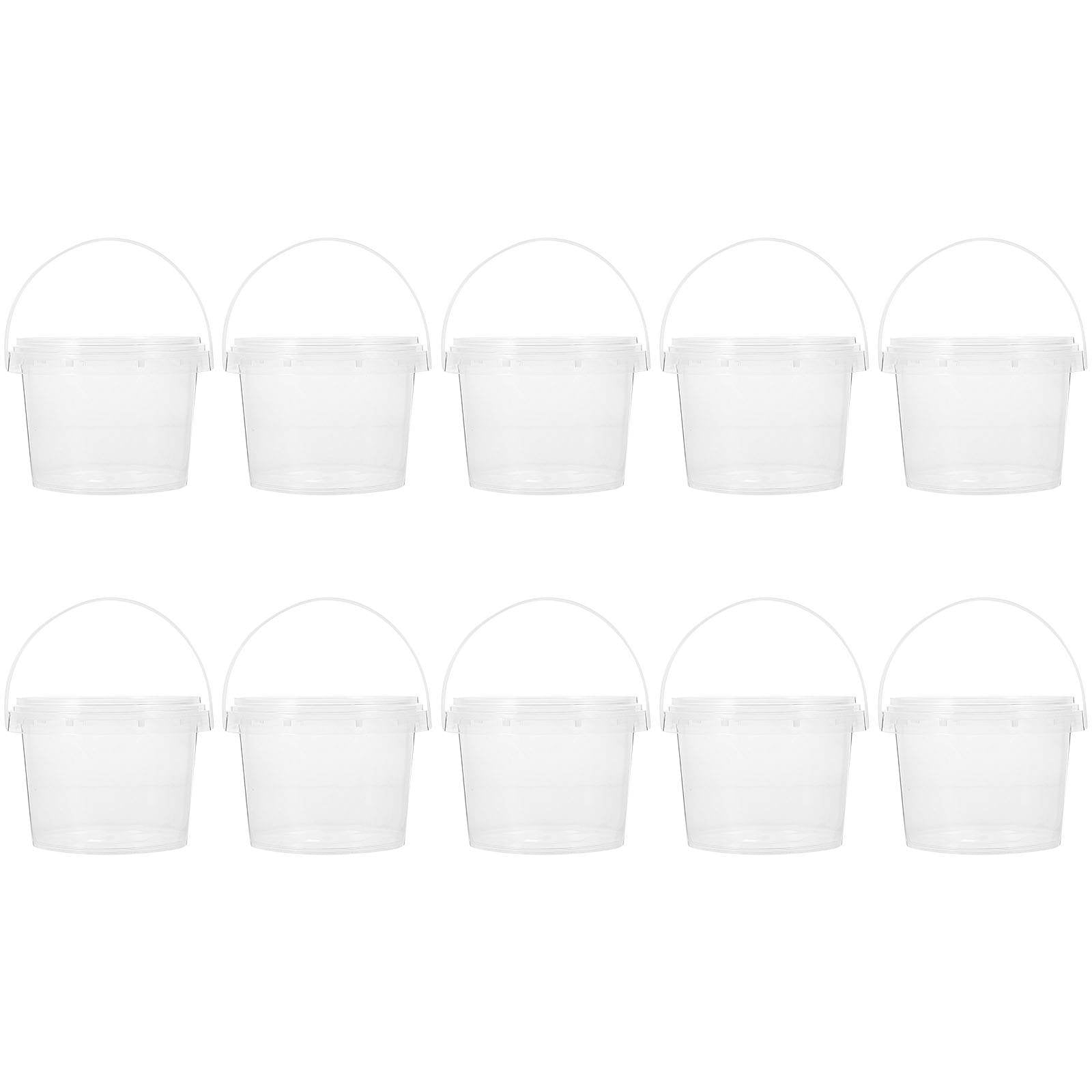 MLINS 10 Pcs Bulk Transparent Small Barrel Containers Round Bucket ...