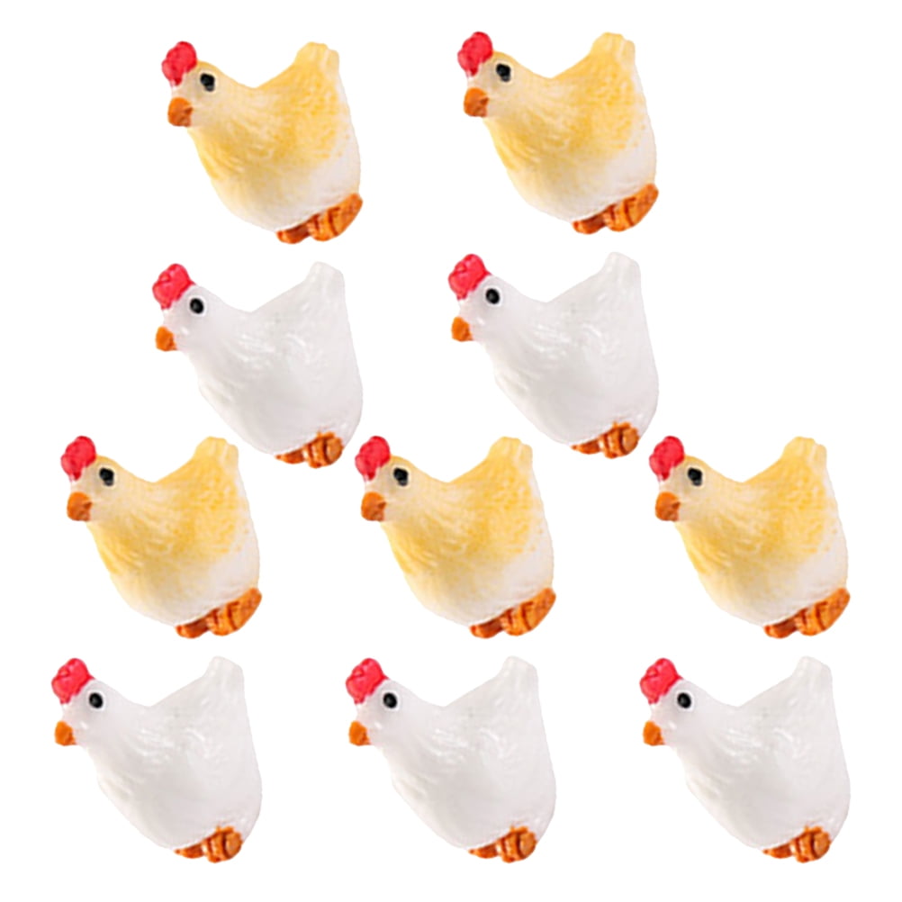 MLINS 10 Pcs Farm Animal Toys Miniature Hen Chicken Rooster DIY ...