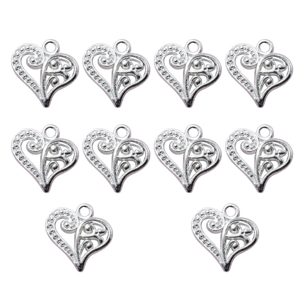MLINS 10 Pcs Heart Pendant Necklace Charms for Jewelry Making - Walmart.com