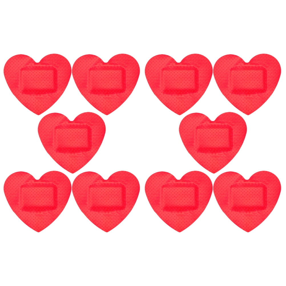 MLINS 10 Pcs Heart Wound Stickers Wounds Medical Tape Bandages Red ...