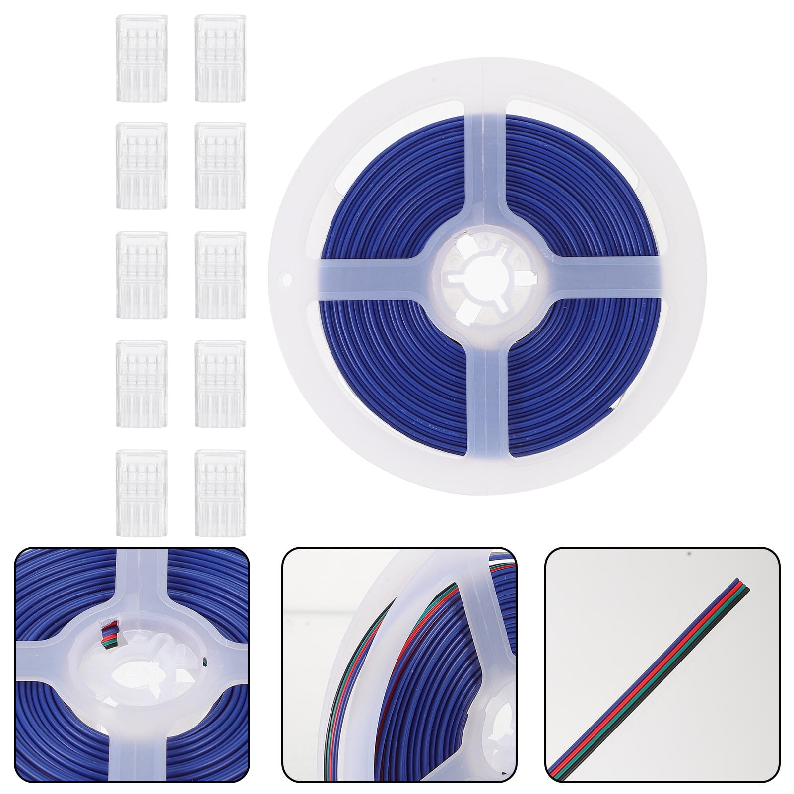 MLINS 10 Pcs Light Strip Adapter Connector LED Connectors 4 Pin RGB for ...