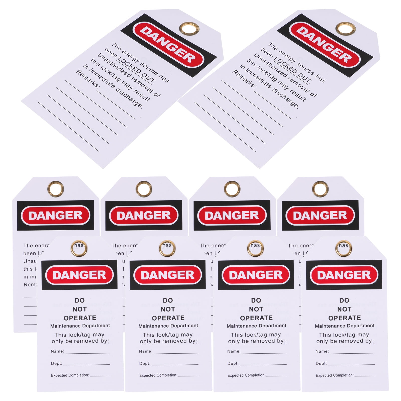 MLINS 10 Pcs Lock Out Tag Out Labels Safety Warning Sign Work 13.50X7 ...