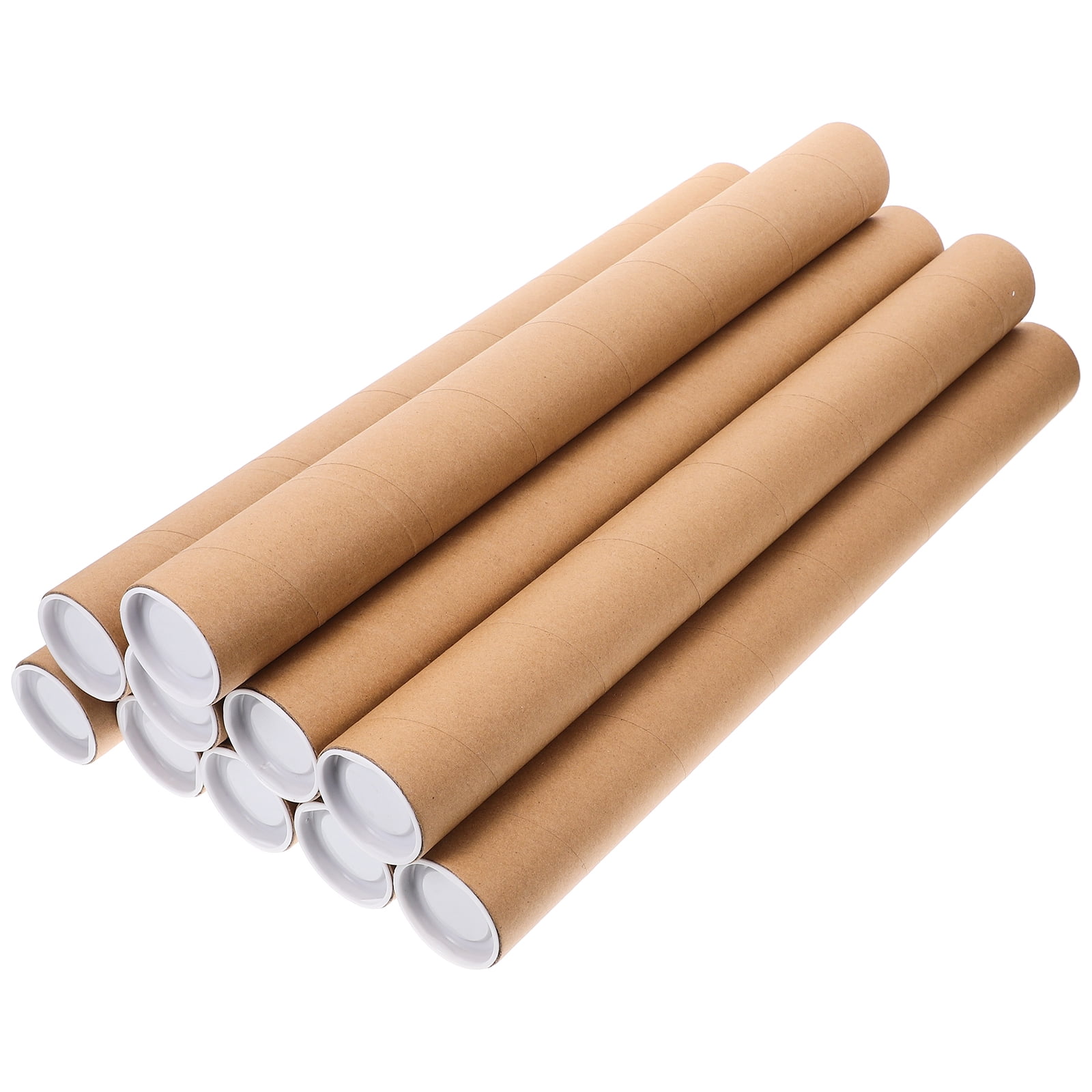 MLINS 10 Pcs Mailing Tubes With Plastic Caps Shipping Cardboard ...