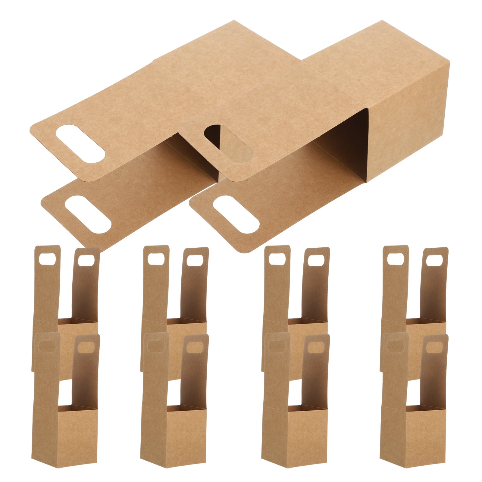 MLINS 10 Pcs Paper Bag Cup Holder Hot Drink Coffee Foldable Cardboard ...