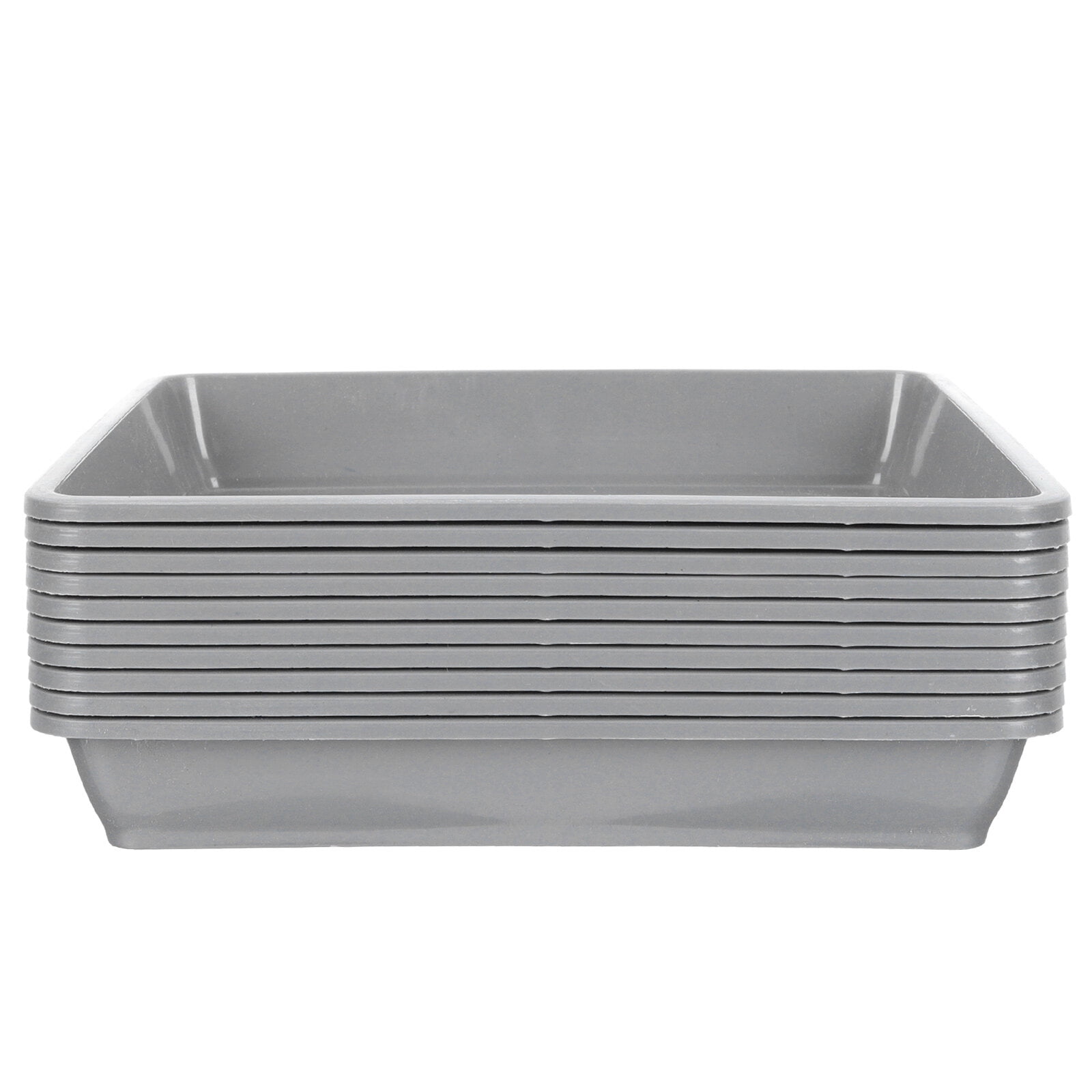 MLINS 10 Pcs Plant Pot Trays Square Grey Extra Large Pots Base ...