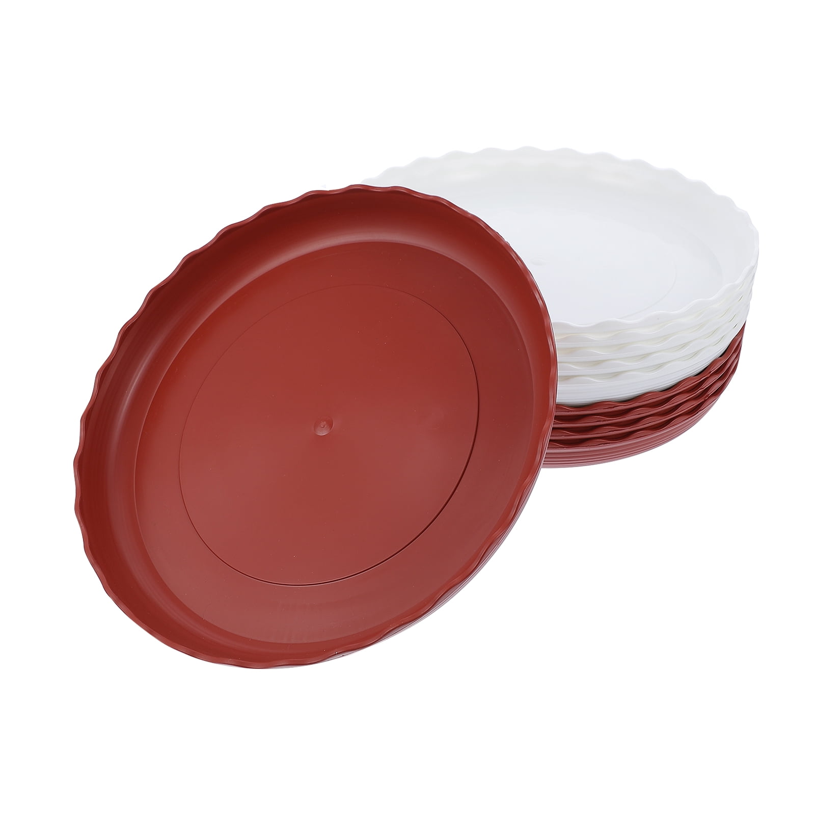 MLINS 10 Pcs Round Plant Pot Trays Flower Small Office Dish Planter ...