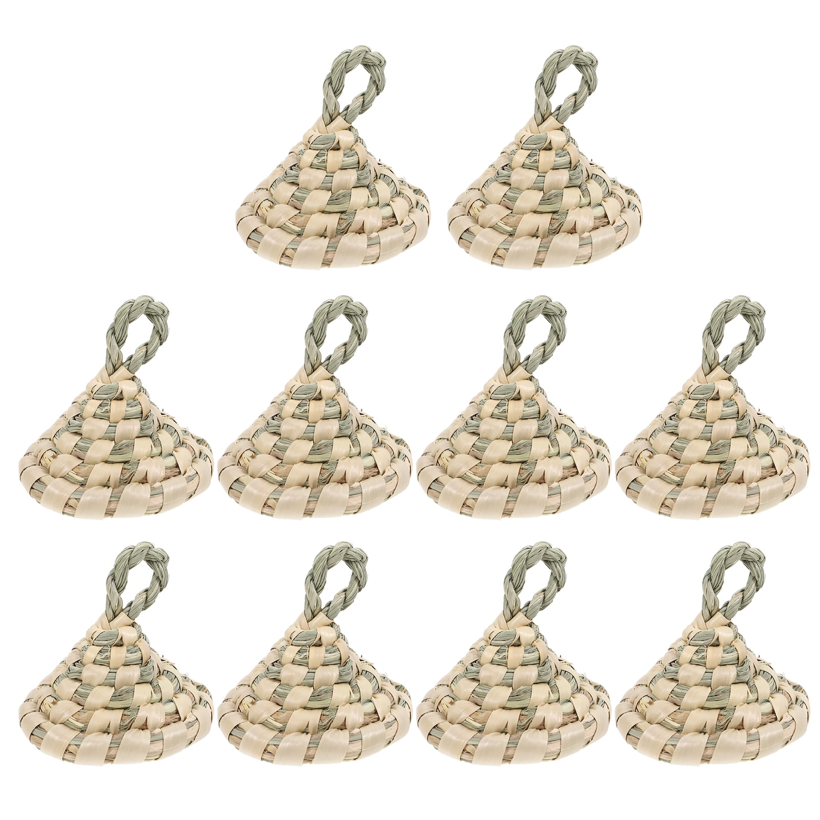 MLINS 10 Pcs Small Figurines Small Straw Hat Wind Chime 6.00X6.00X5 ...