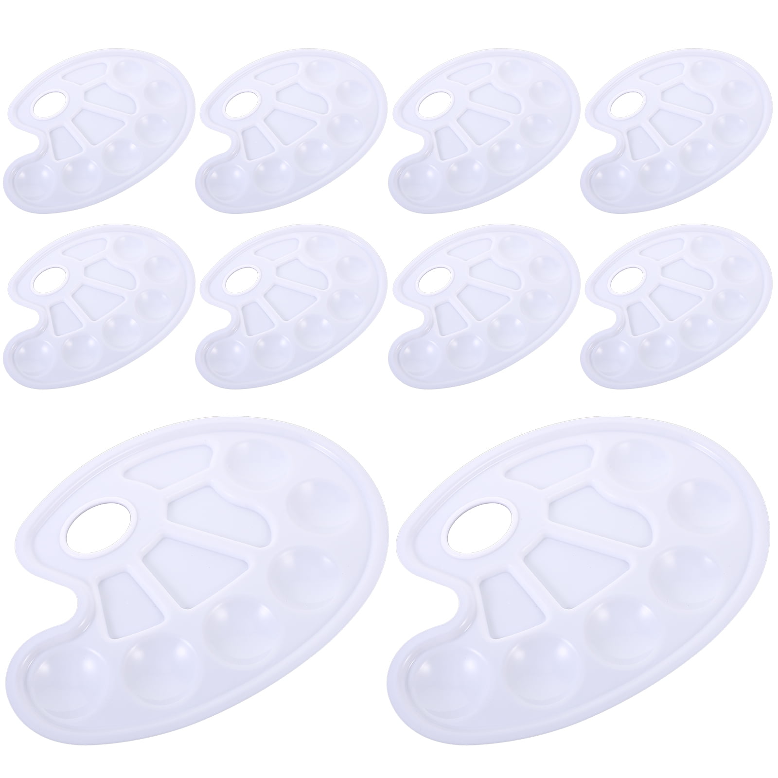 MLINS 10 Pcs Small Paint Tray Pallets Painting Palette Child White ...
