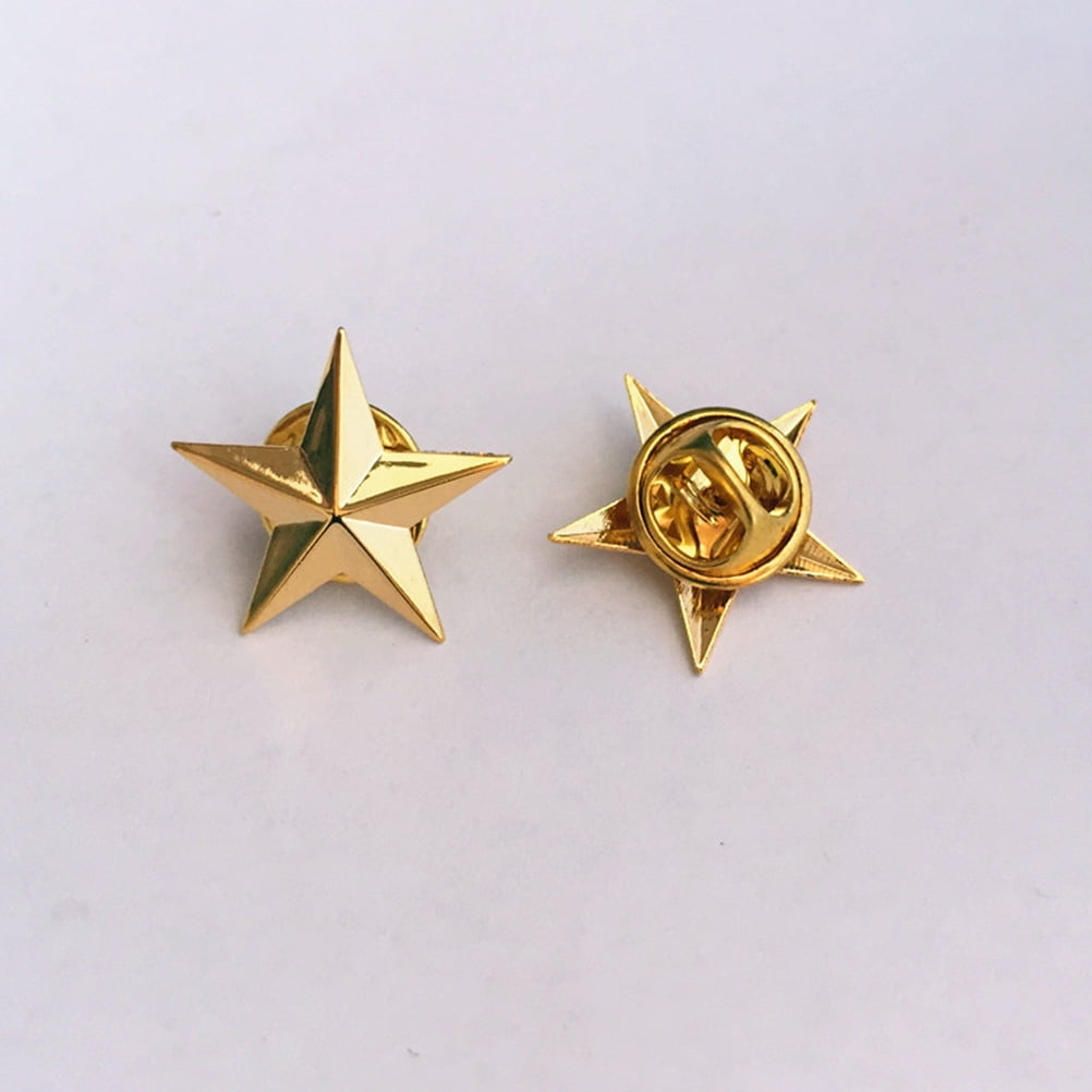 MLINS 10 Pcs Star Gold Badge Metal Theme Party Badges Brooches Staff ...