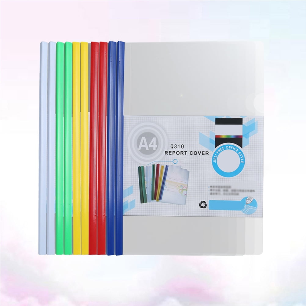 MLINS 10 Pcs Stationary Organiser Transparent Plastic Folder File ...
